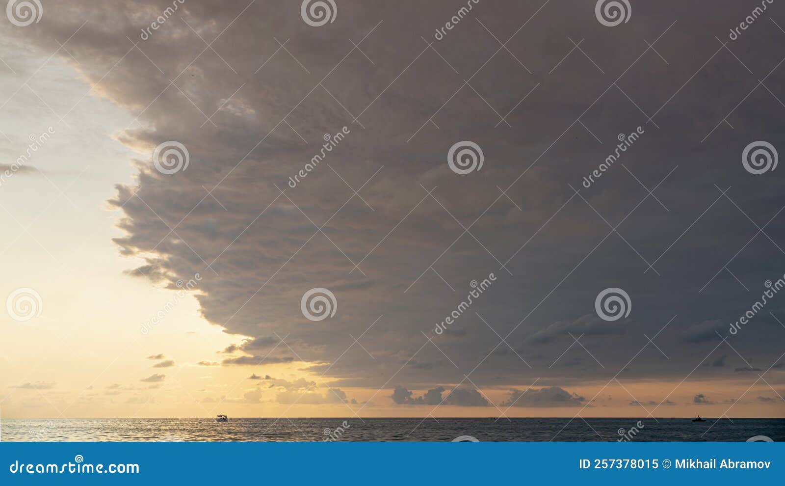 The Sea Sunset. Solar Path of Glare on the Water. the Sun Goes Beyond ...