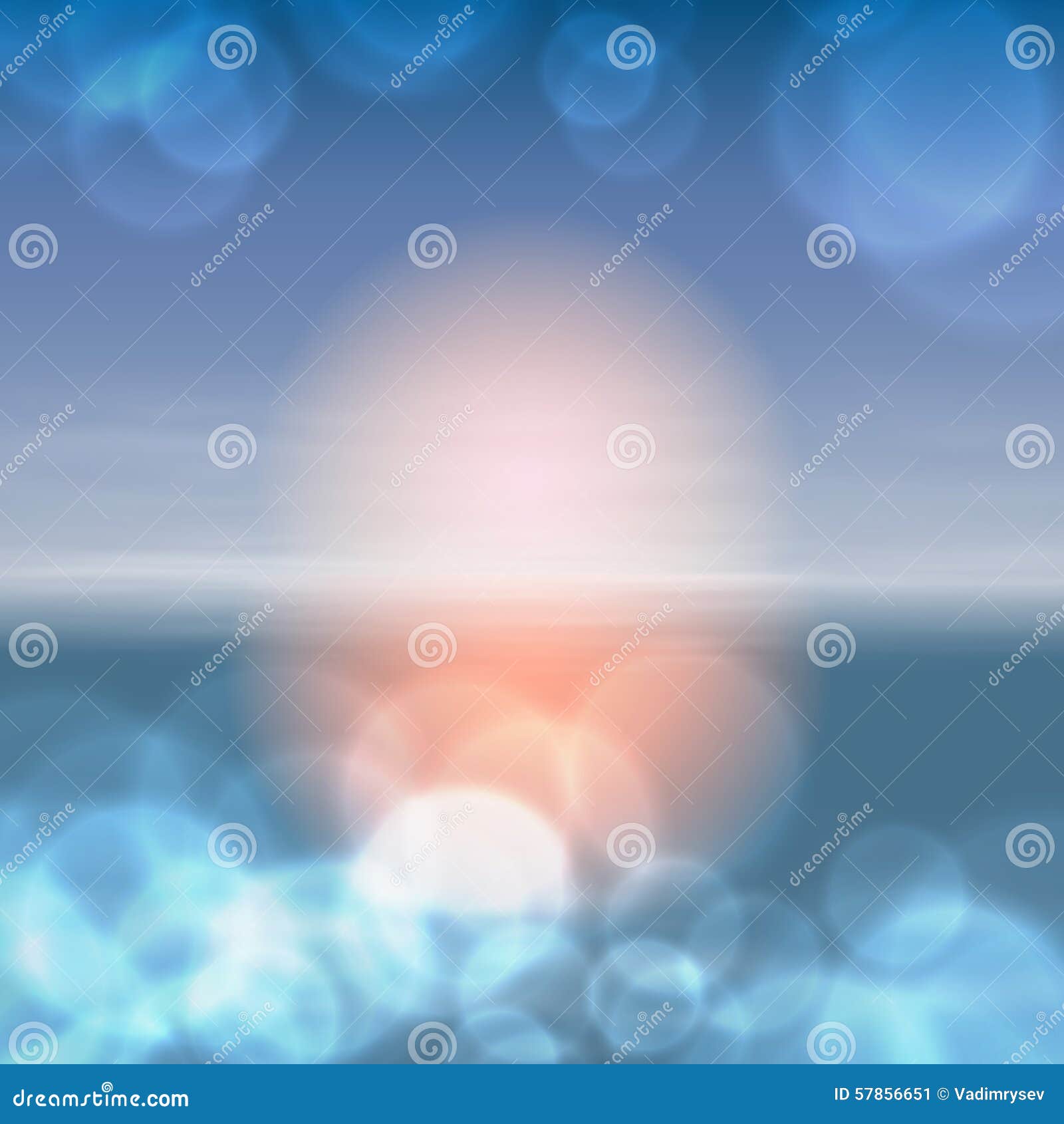 Sea Sunset with the Sun, Light on Lens Stock Vector - Illustration of ...