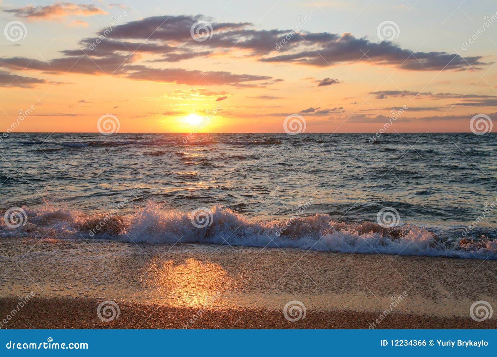 Sea sunset surf wave stock photo. Image of scenic, ocean - 12234366