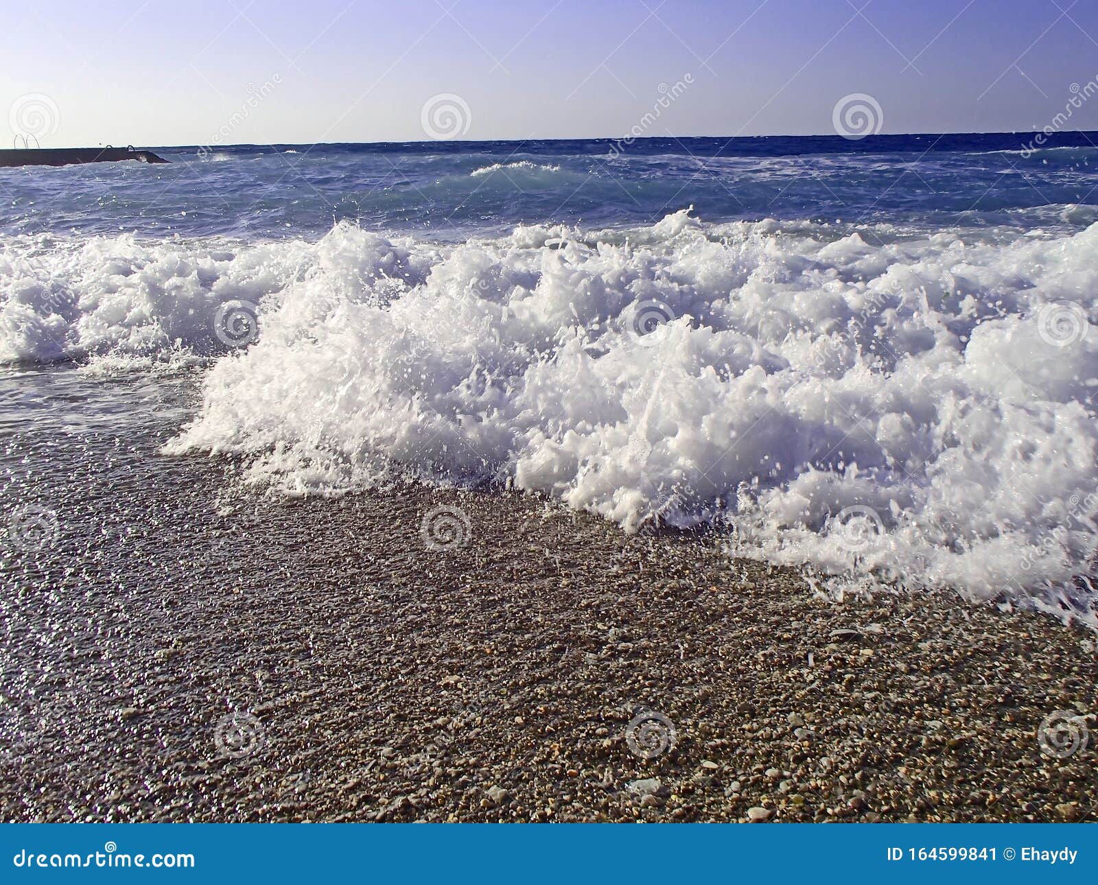 Sea Surf. Powerful Waves. a Foaming Wave Rolls Ashore. Storm at Sea ...