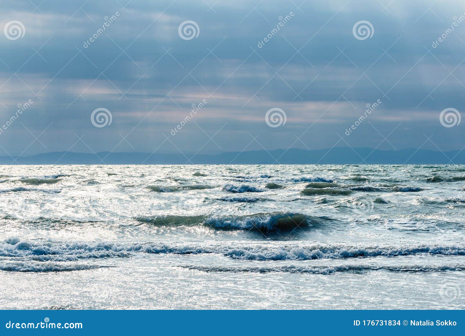 Sea Surf with Waves in Beautiful Sunlight Stock Photo - Image of clear ...
