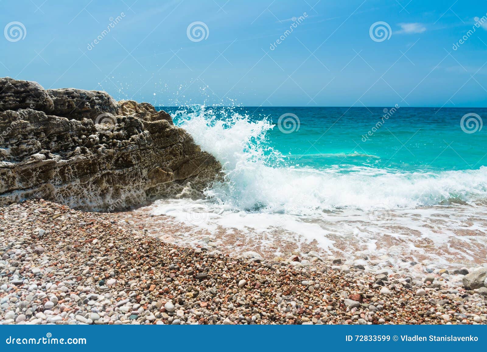 Sea Swash. Waves Breaking on the Rocks Stock Image - Image of distance ...