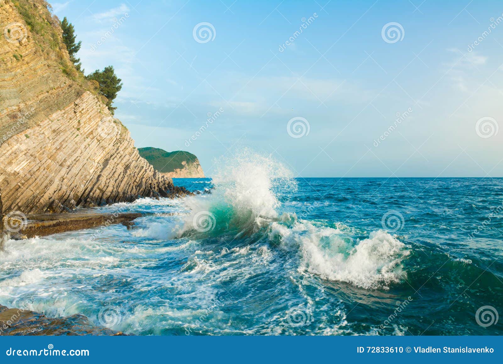 Sea Swash. Waves Breaking on the Rocks Stock Photo - Image of blue ...