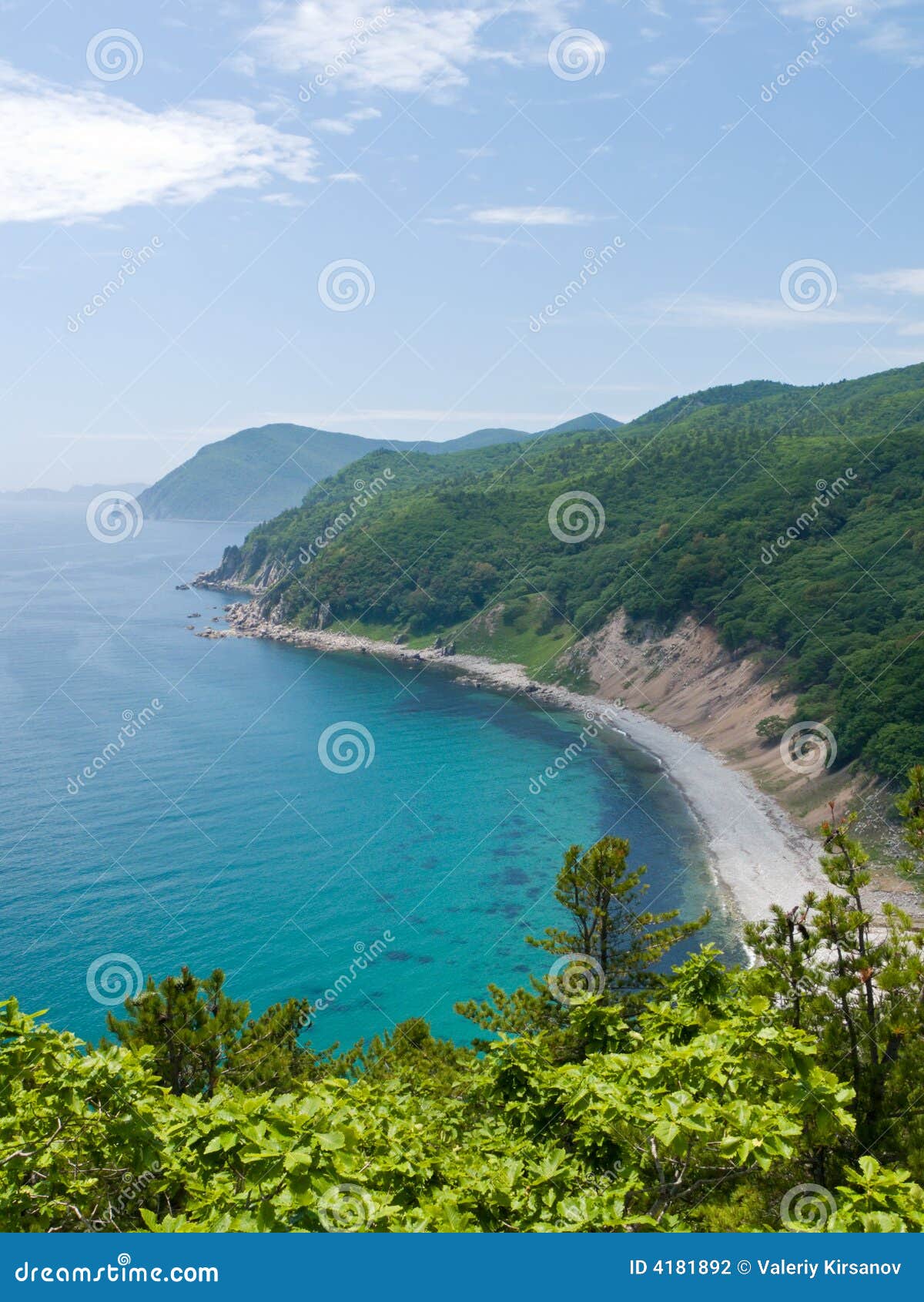Sea and Taiga 6 stock photo. Image of pasific, roky, azure - 4181892