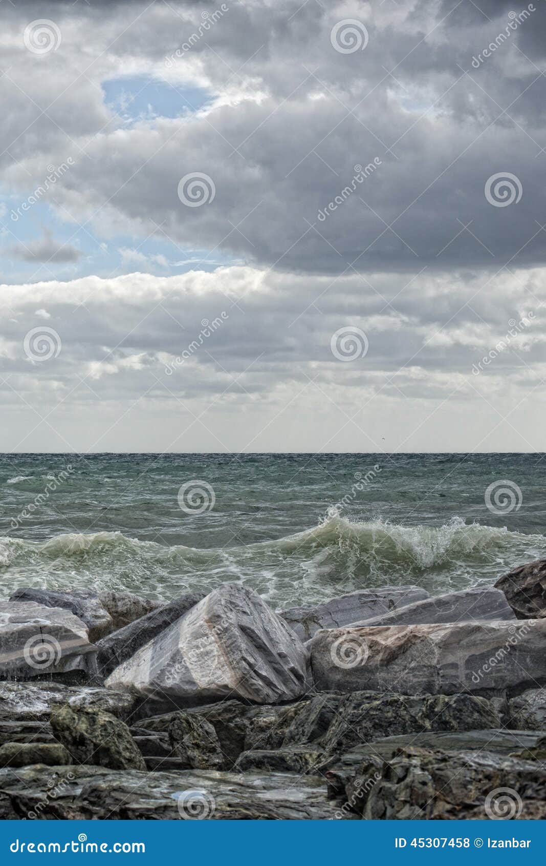 Sea in tempest on rocks stock photo. Image of danger - 45307458
