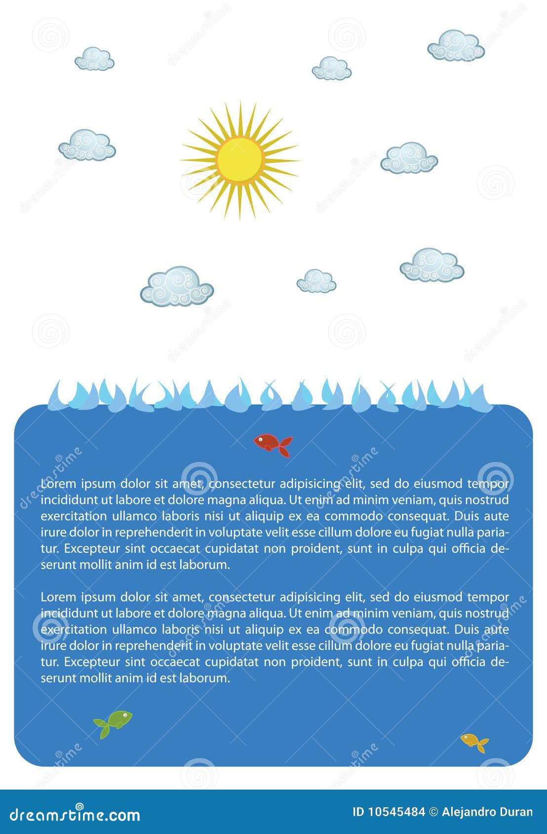 Sea template stock vector. Illustration of backdrop, frame - 10545484