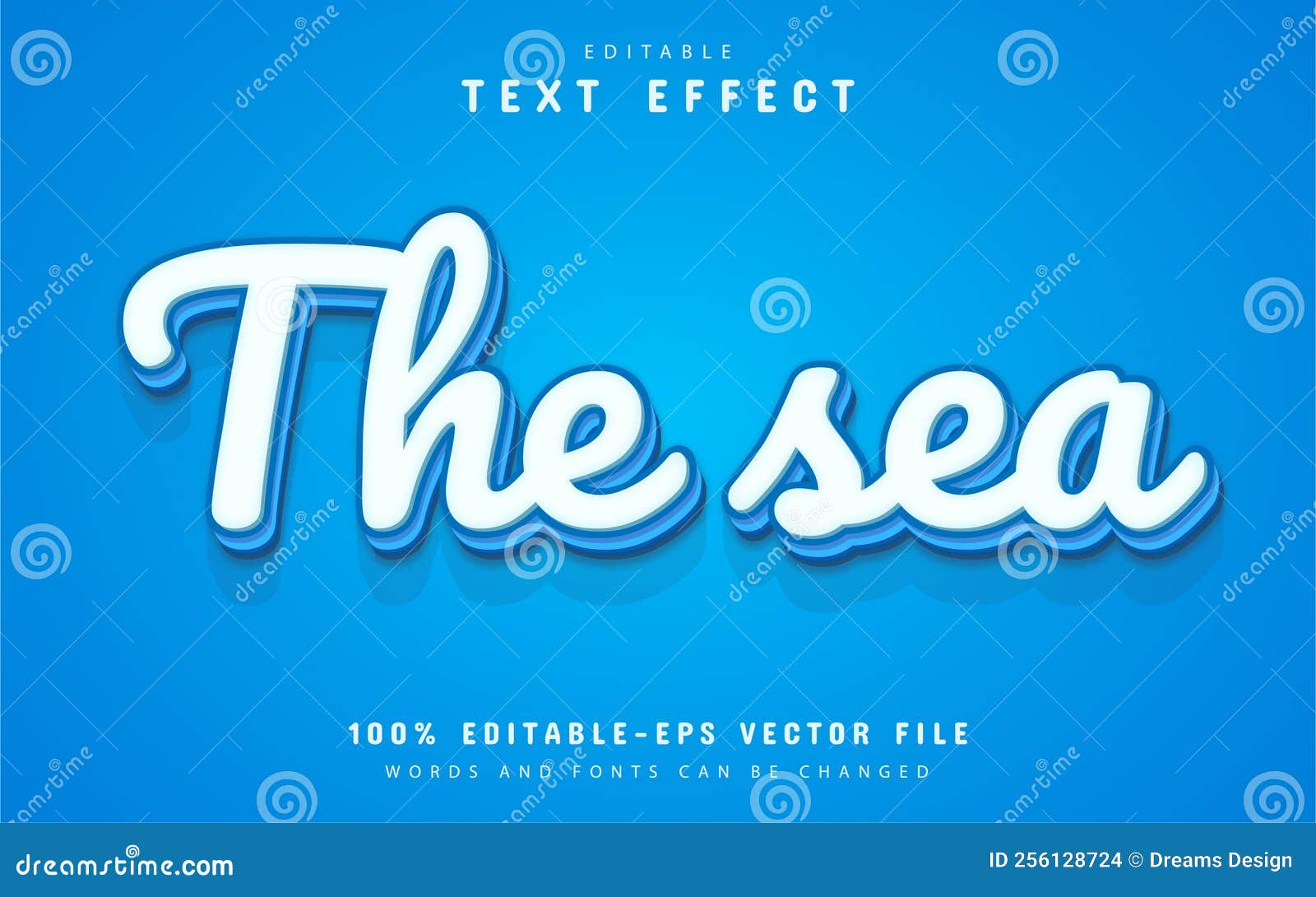 Sea text effect editable stock vector. Illustration of poster - 256128724