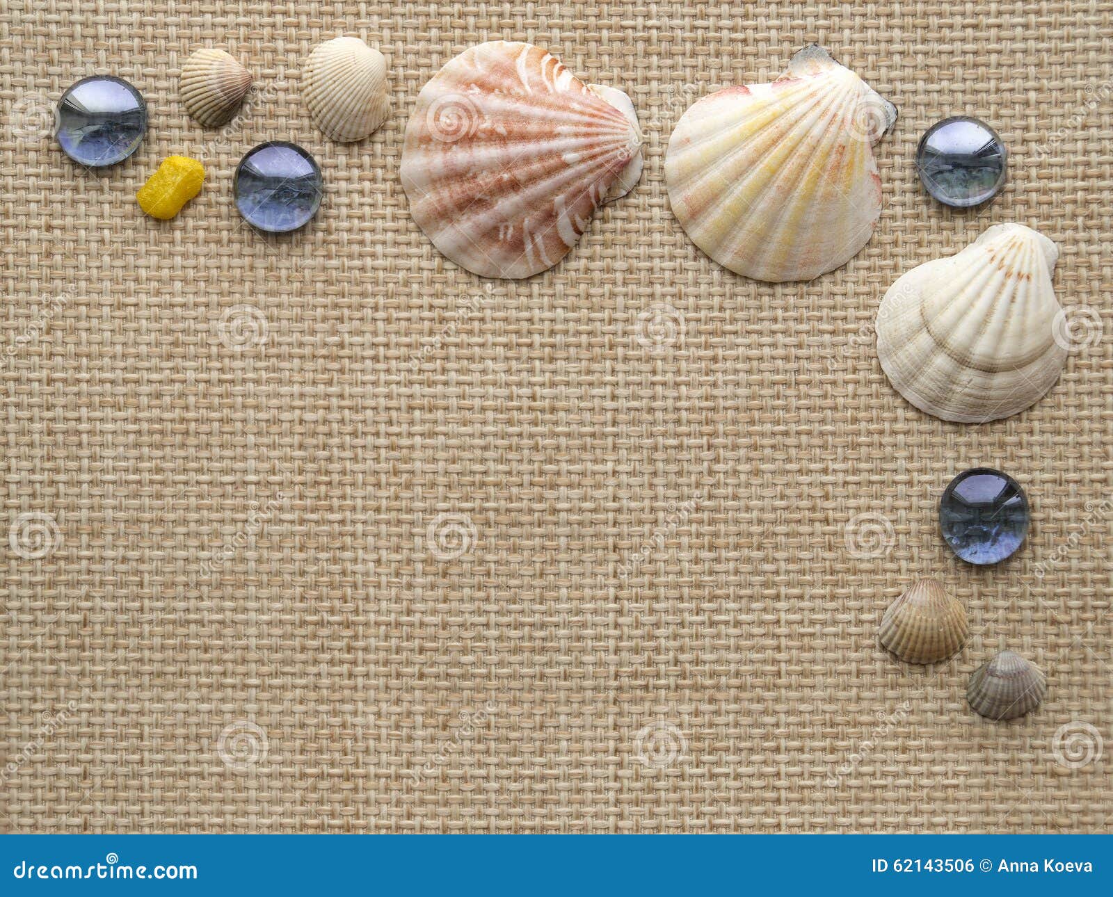 Sea Theme Background Frame with Seashells Stock Photo - Image of ...