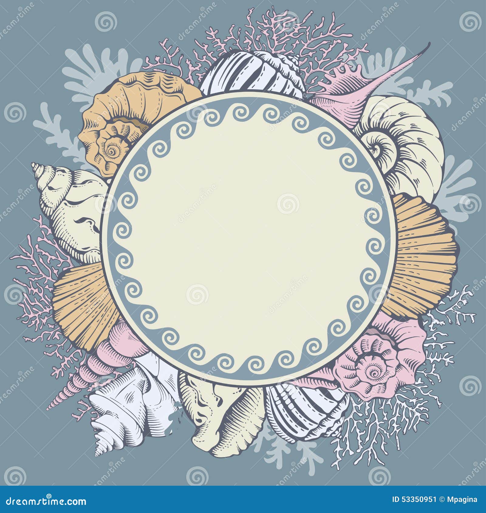 Sea theme stock vector. Illustration of pattern, detailed - 53350951