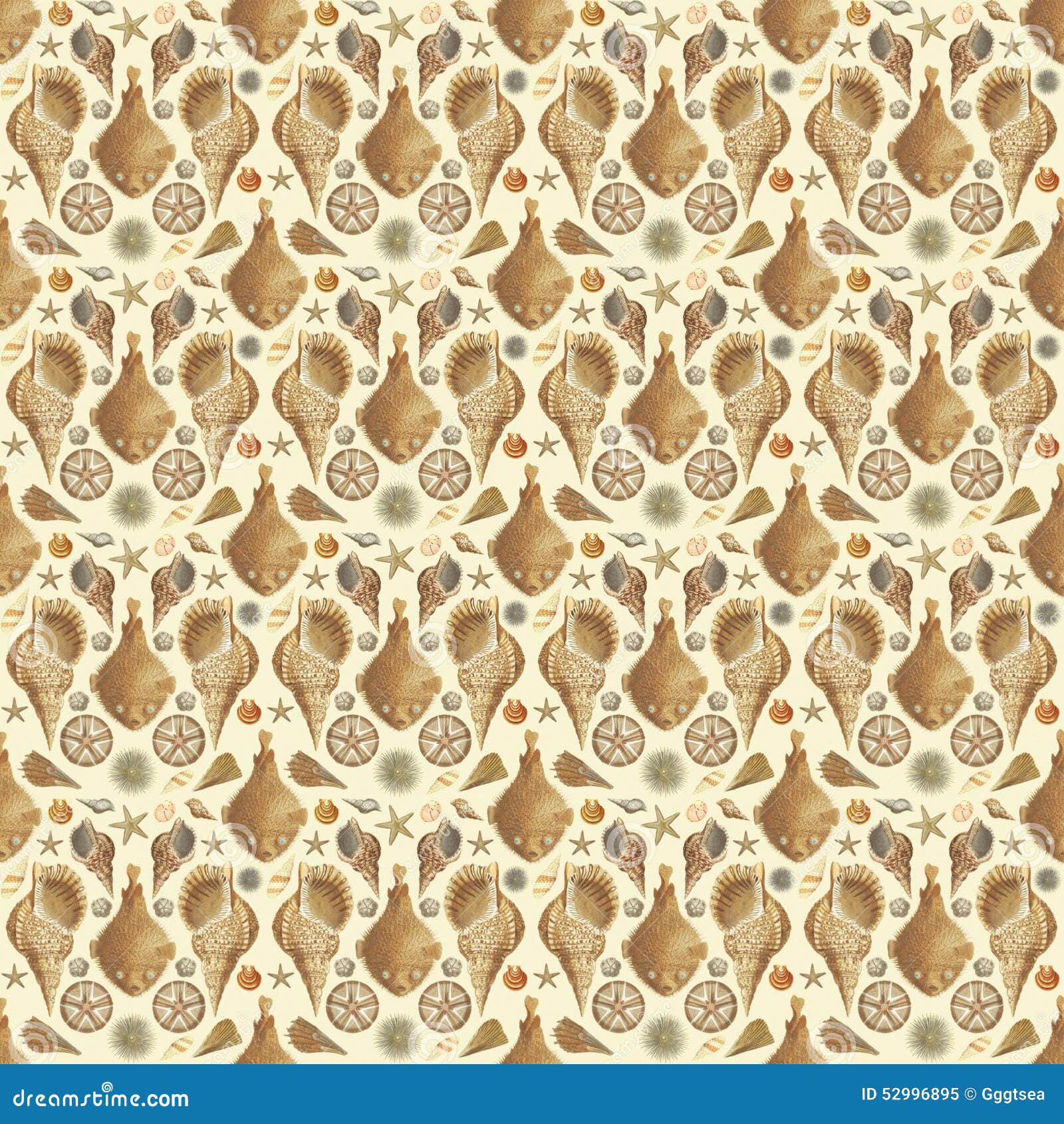 Sea Theme Seamless Pattern Wallpaper Stock Image - Image of shapes ...