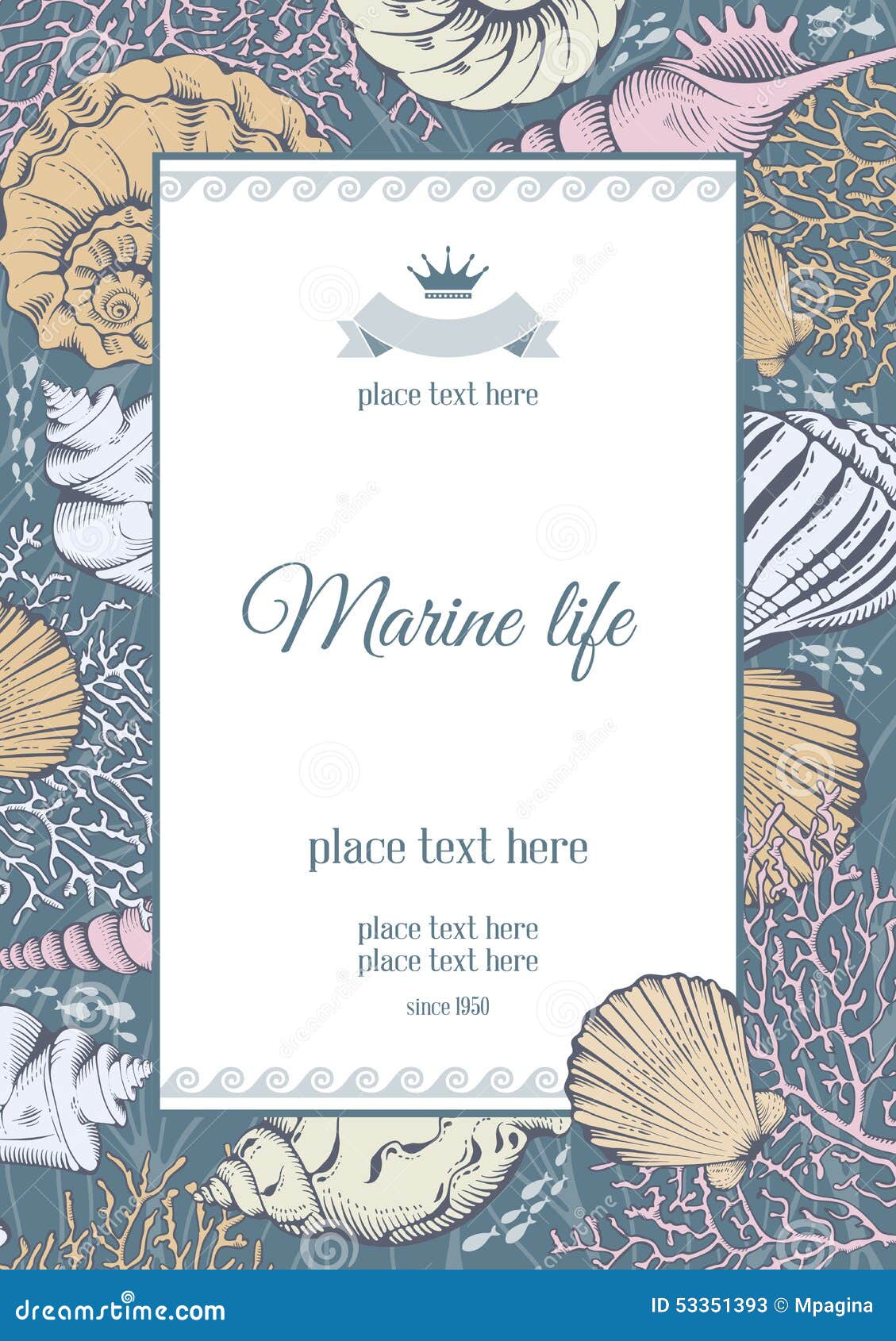 Sea theme stock vector. Illustration of banner, postcard - 53351393