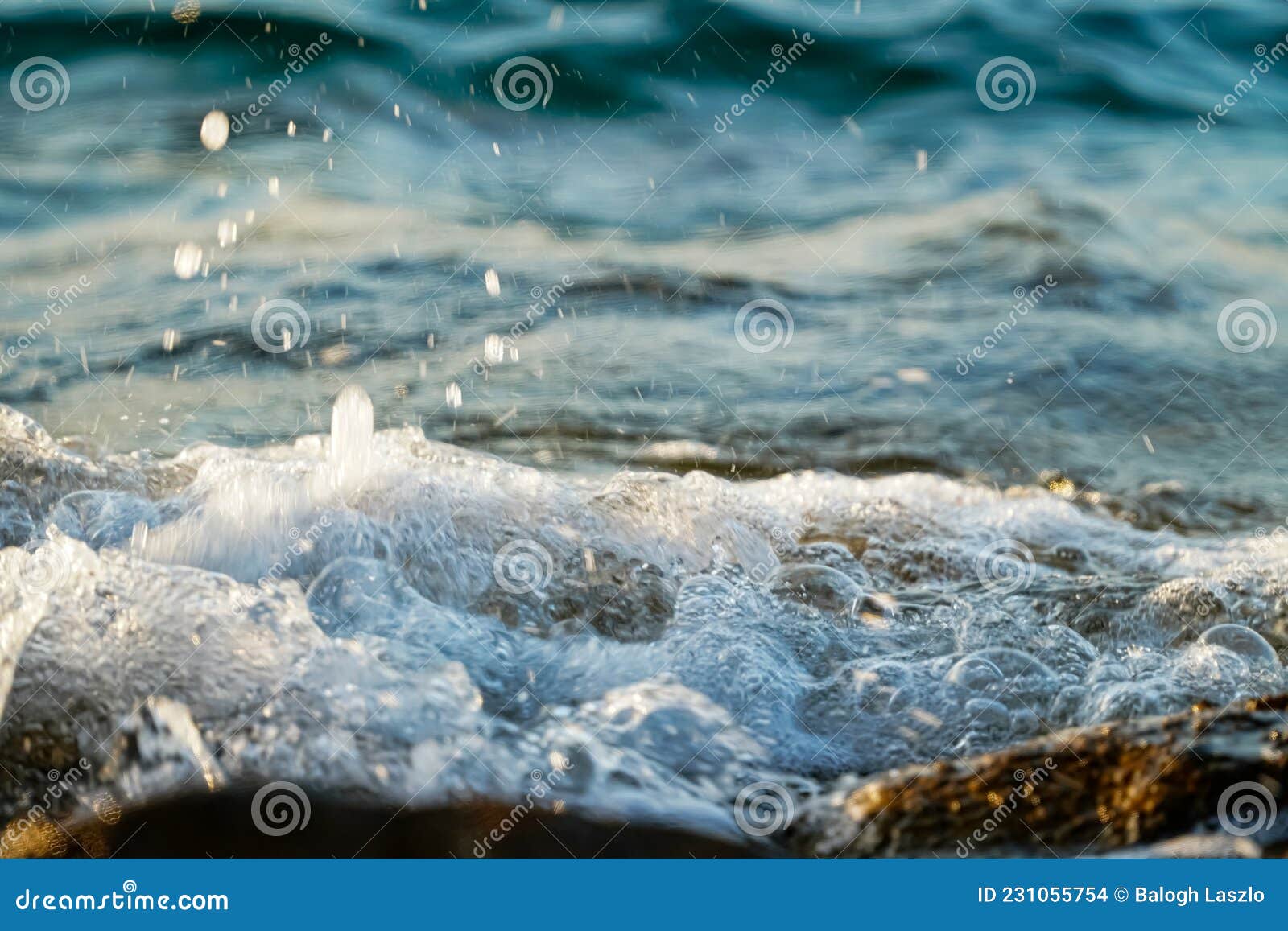 Sea Tide , Waves Hitting Rocks Stock Photo - Image of bird, evening ...