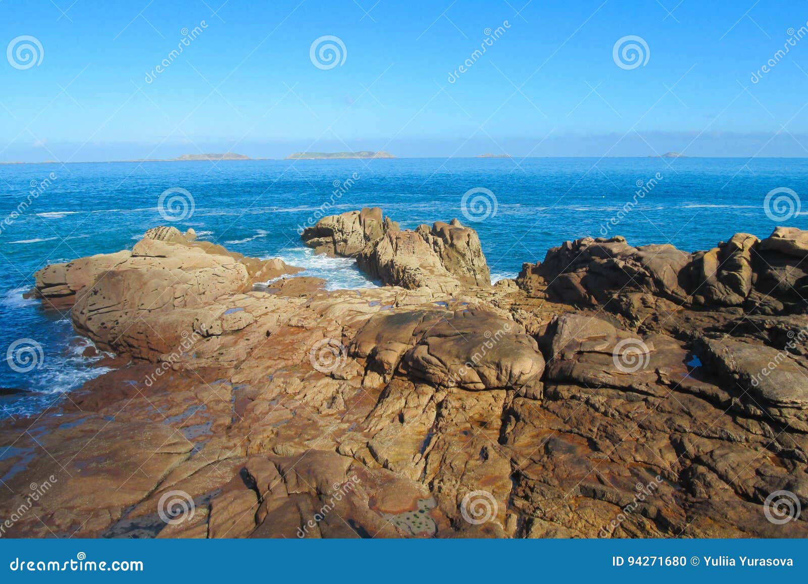 Sea tide waves on rocks stock photo. Image of shiny, scenic - 94271680