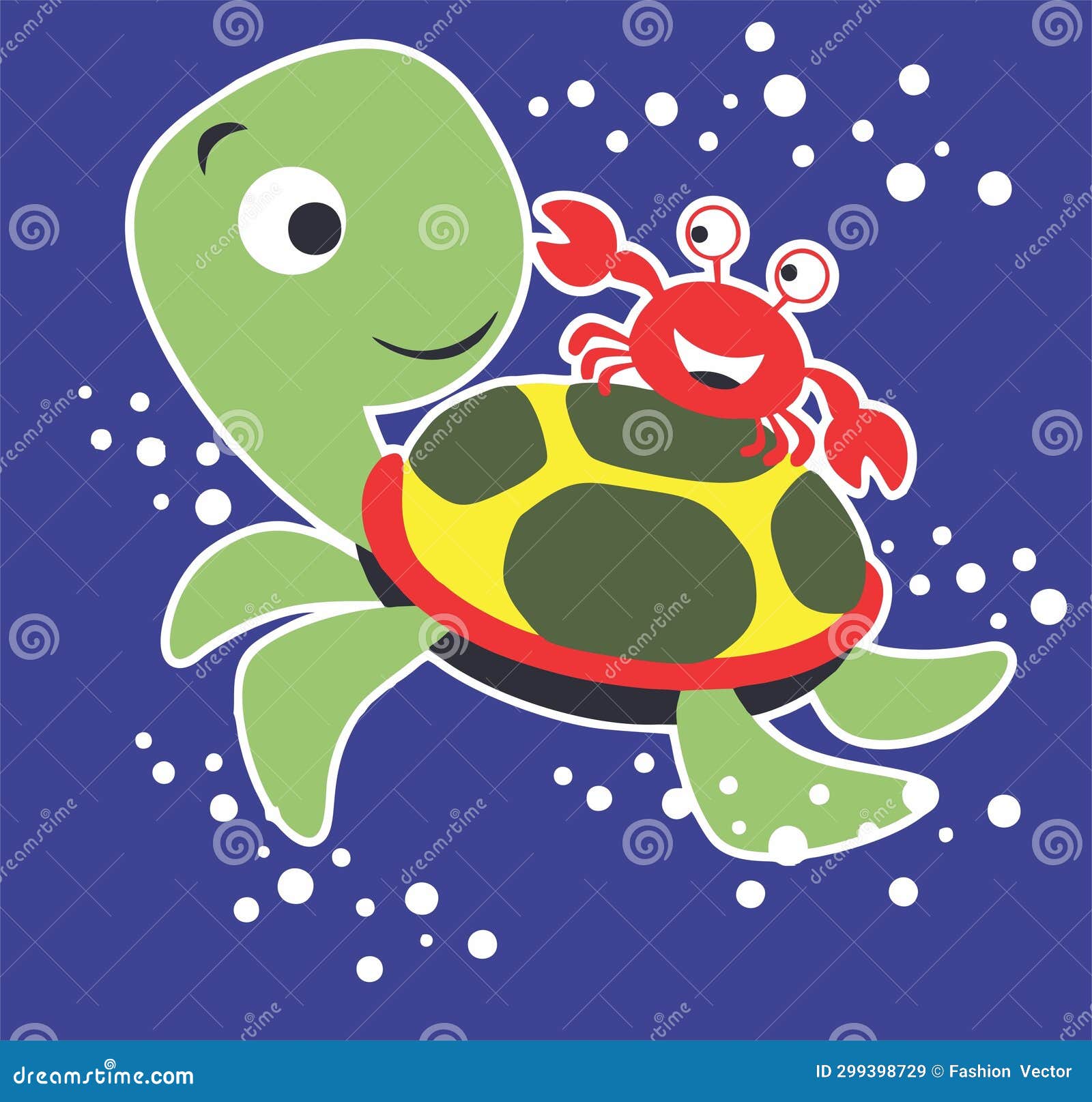 Tortoise Cartoon Print Vector Art Stock Vector - Illustration of font ...