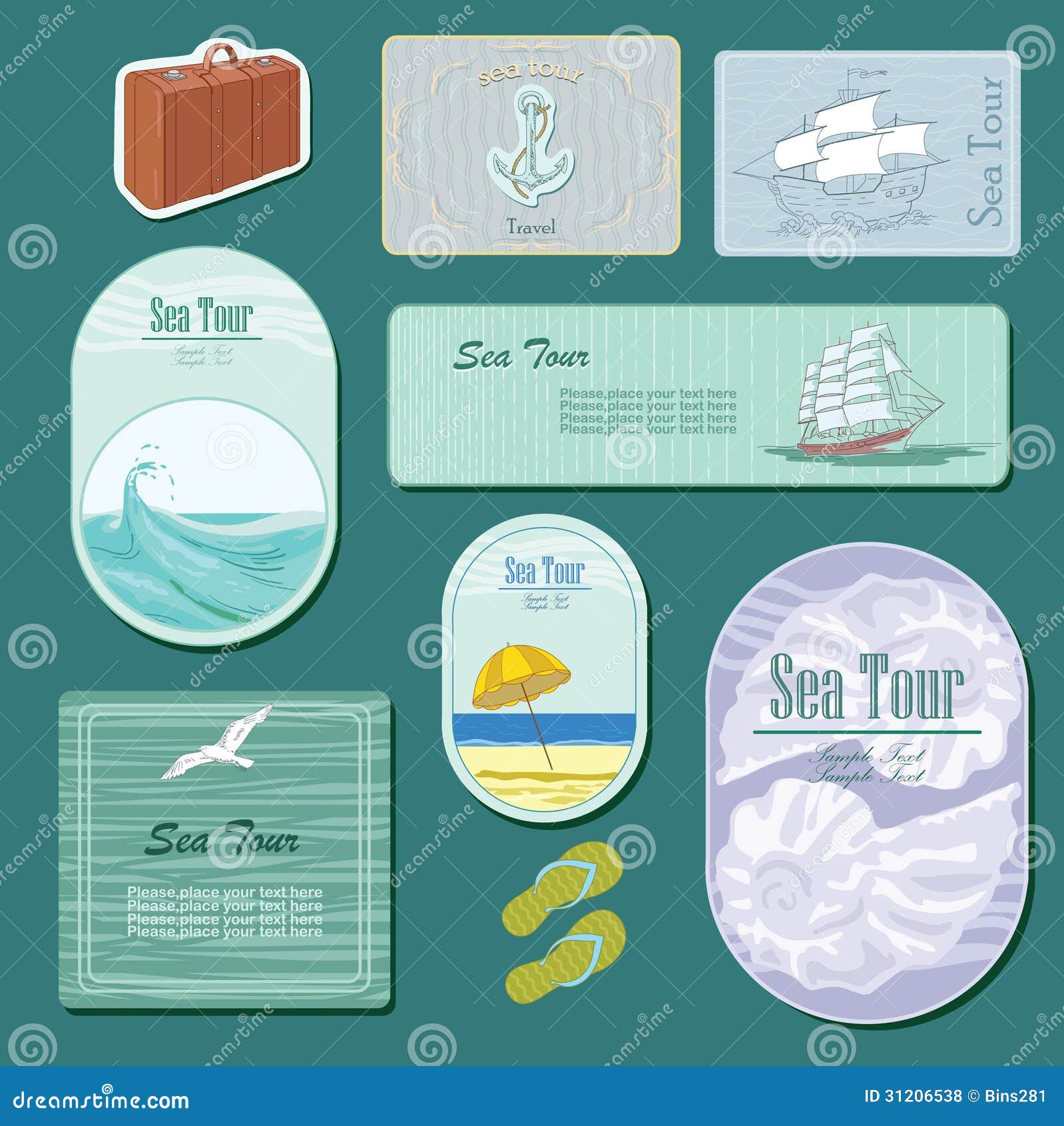 Sea tour stock vector. Illustration of birthday, massage - 31206538
