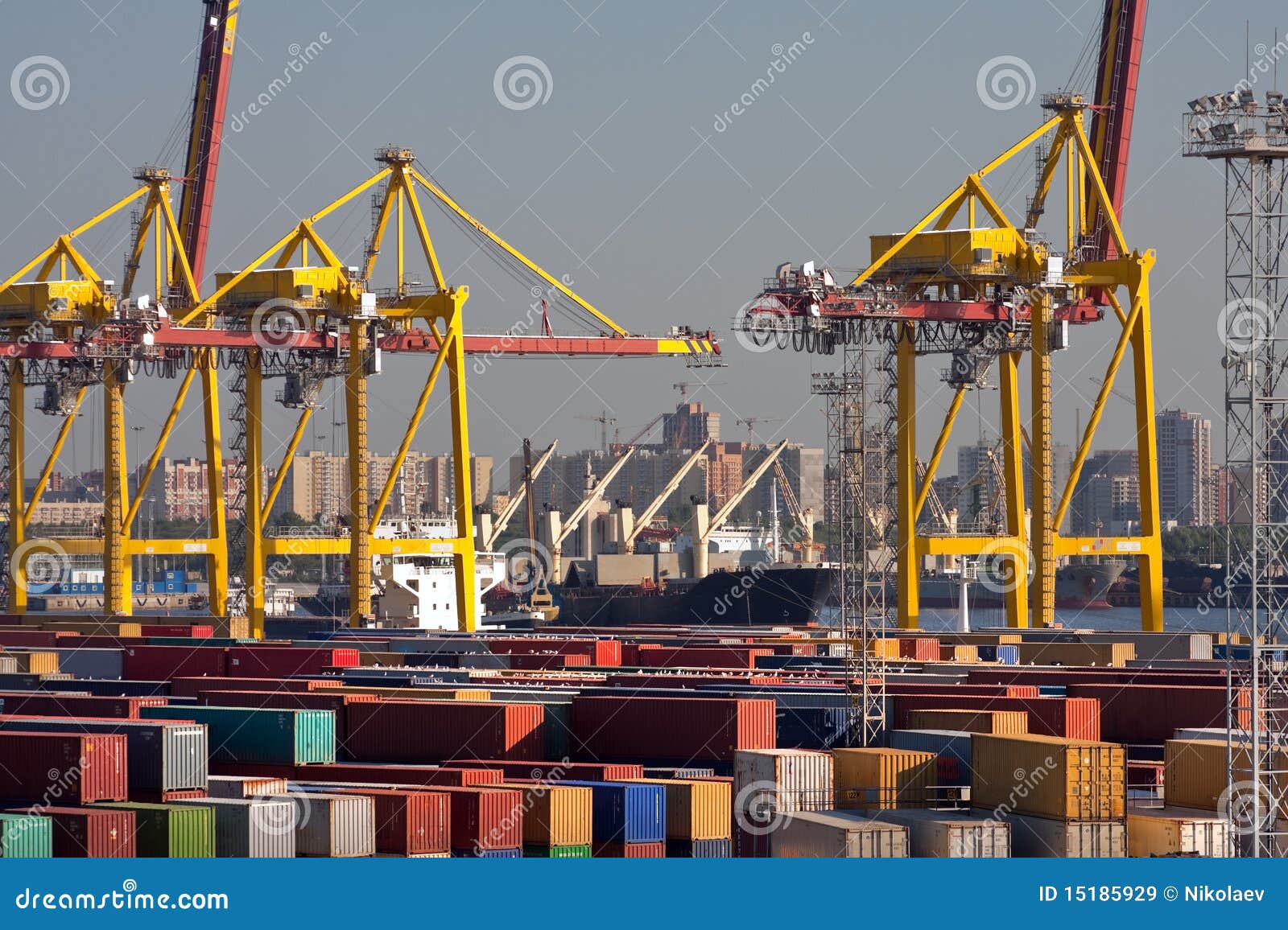 Sea trading port stock image. Image of industries, international - 15185929