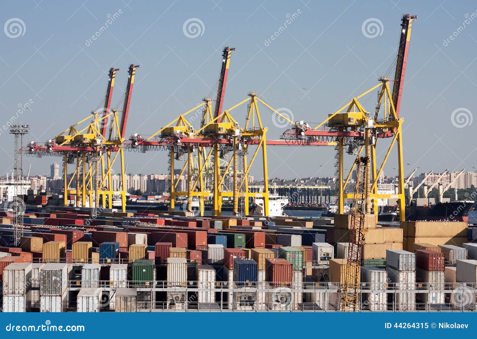 Sea trading port stock image. Image of merchandise, shipping - 44264315