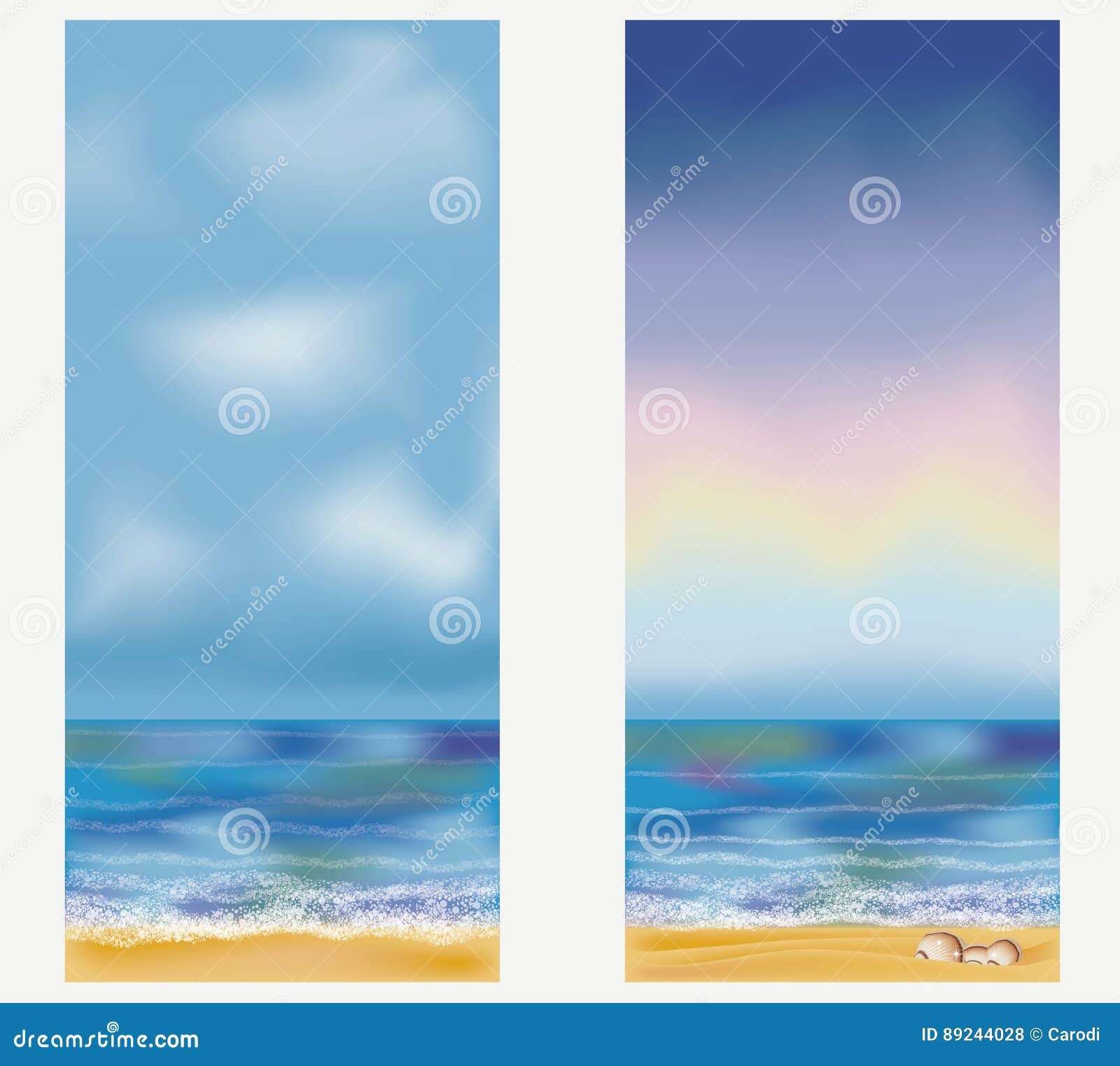 Sea Tropical Banners, Vector Stock Vector - Illustration of sand, mesh ...