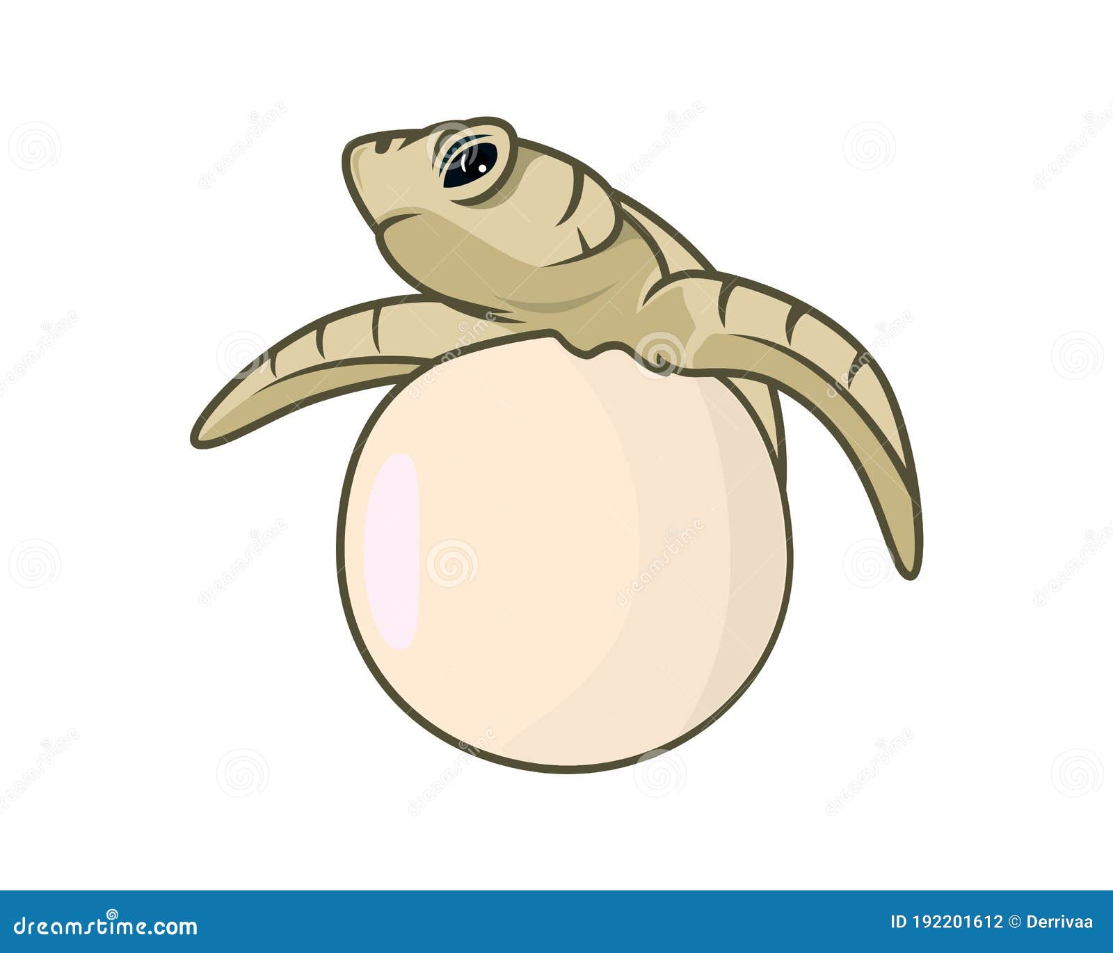 Sea Turtle Child Born and Emerges from the Egg Stock Vector ...