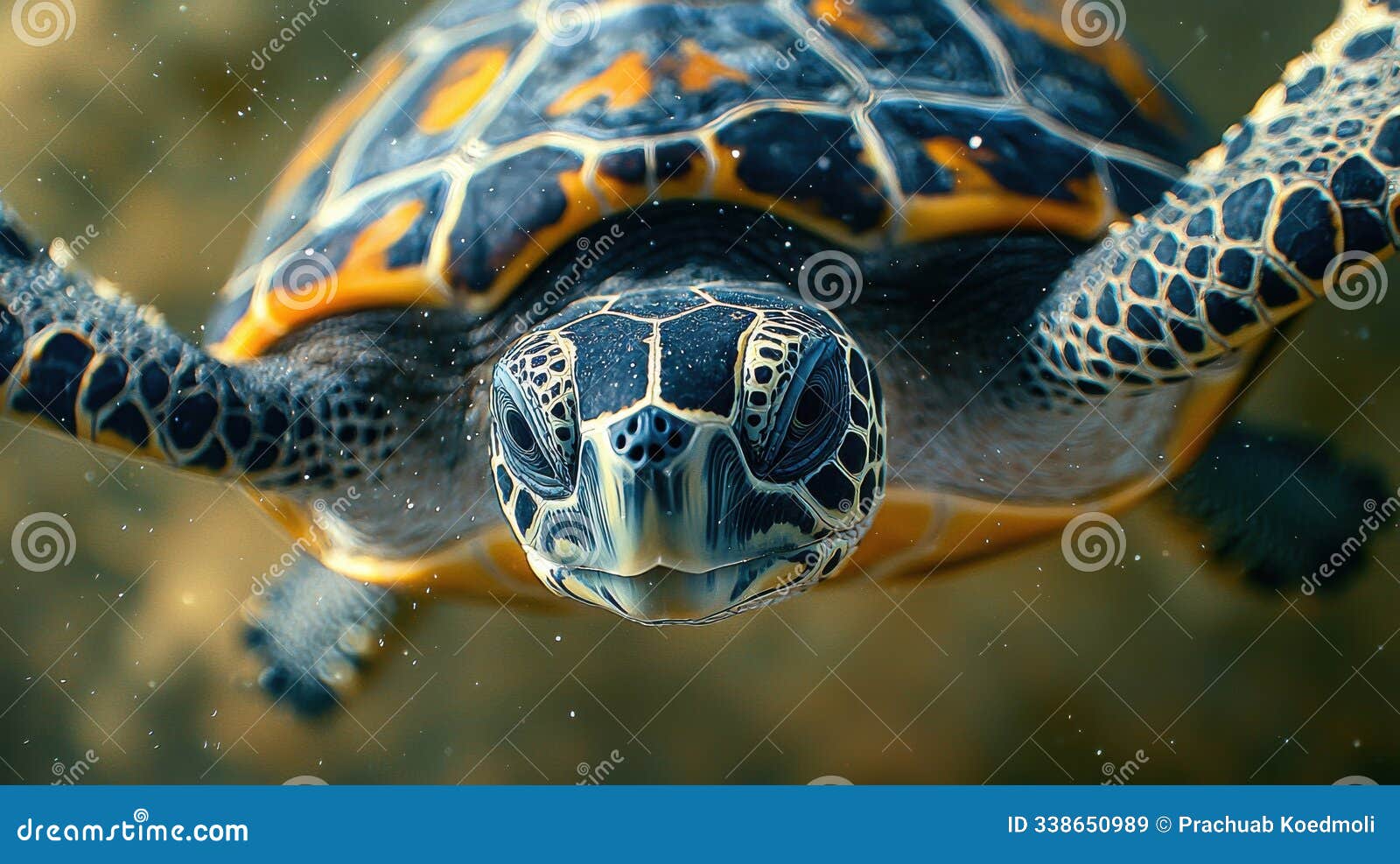 Sea Turtle Close-up: Underwater View of a Curious Creature Stock ...