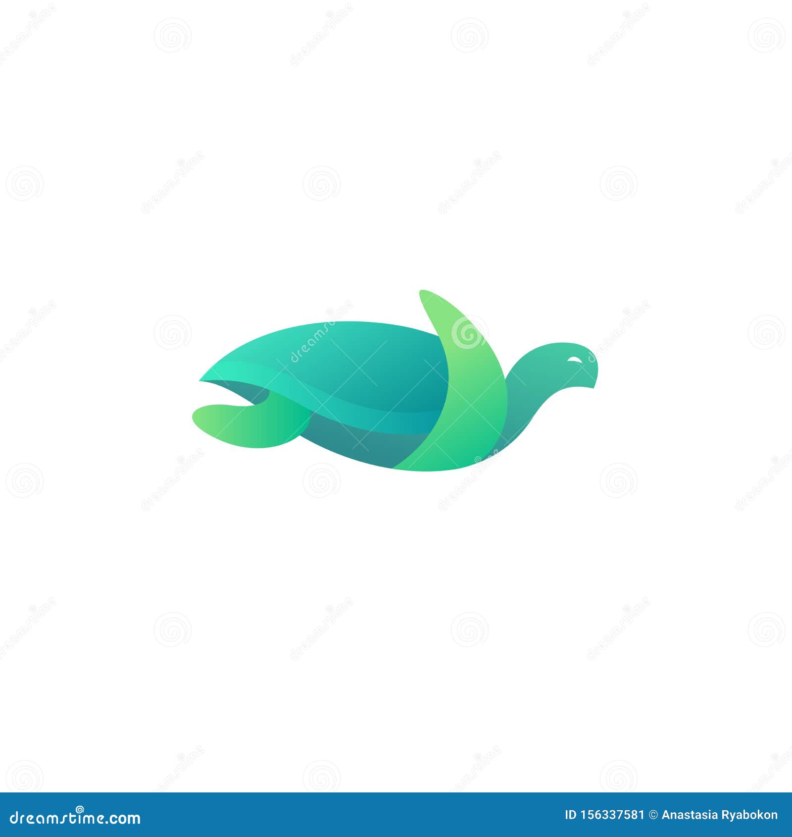 Sea Turtle Colorful Gradient Logo Design Stock Vector - Illustration of company, symbol: 156337581