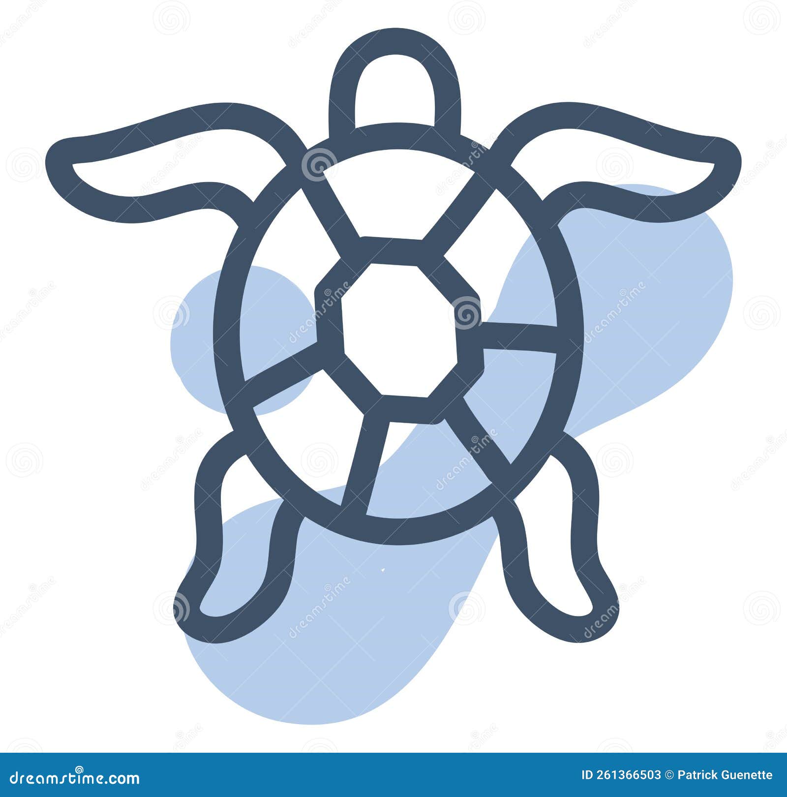 Sea turtle, icon stock vector. Illustration of happy - 261366503