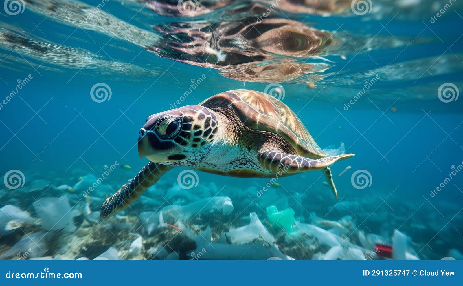 Fish Ingesting Microplastics In Polluted Marine Environment Royalty ...