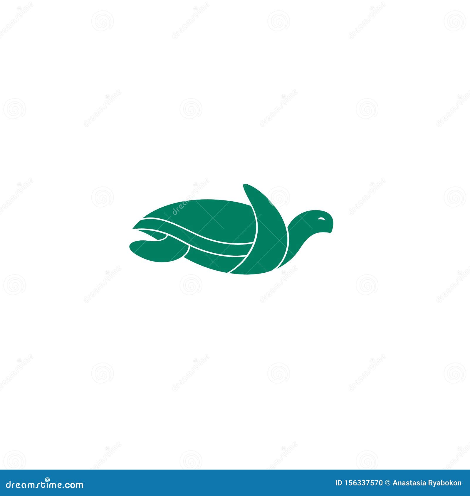 Sea Turtle Isolated Flat Logo Design Stock Vector - Illustration of ...