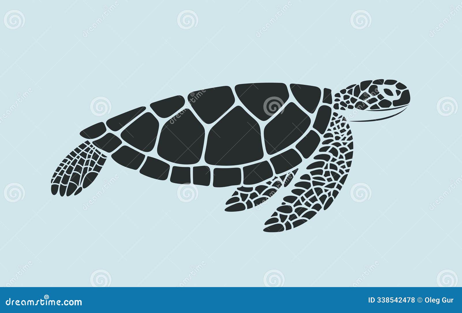 Sea Turtle Logo. Isolated Turtle on Blue Background Stock Vector ...