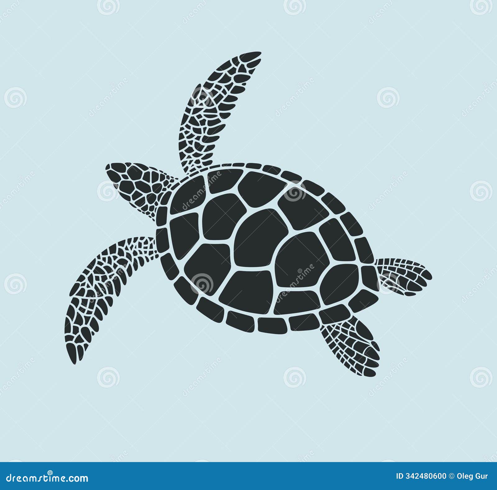 Sea Turtle Logo. Isolated Turtle on Blue Background Stock Vector ...
