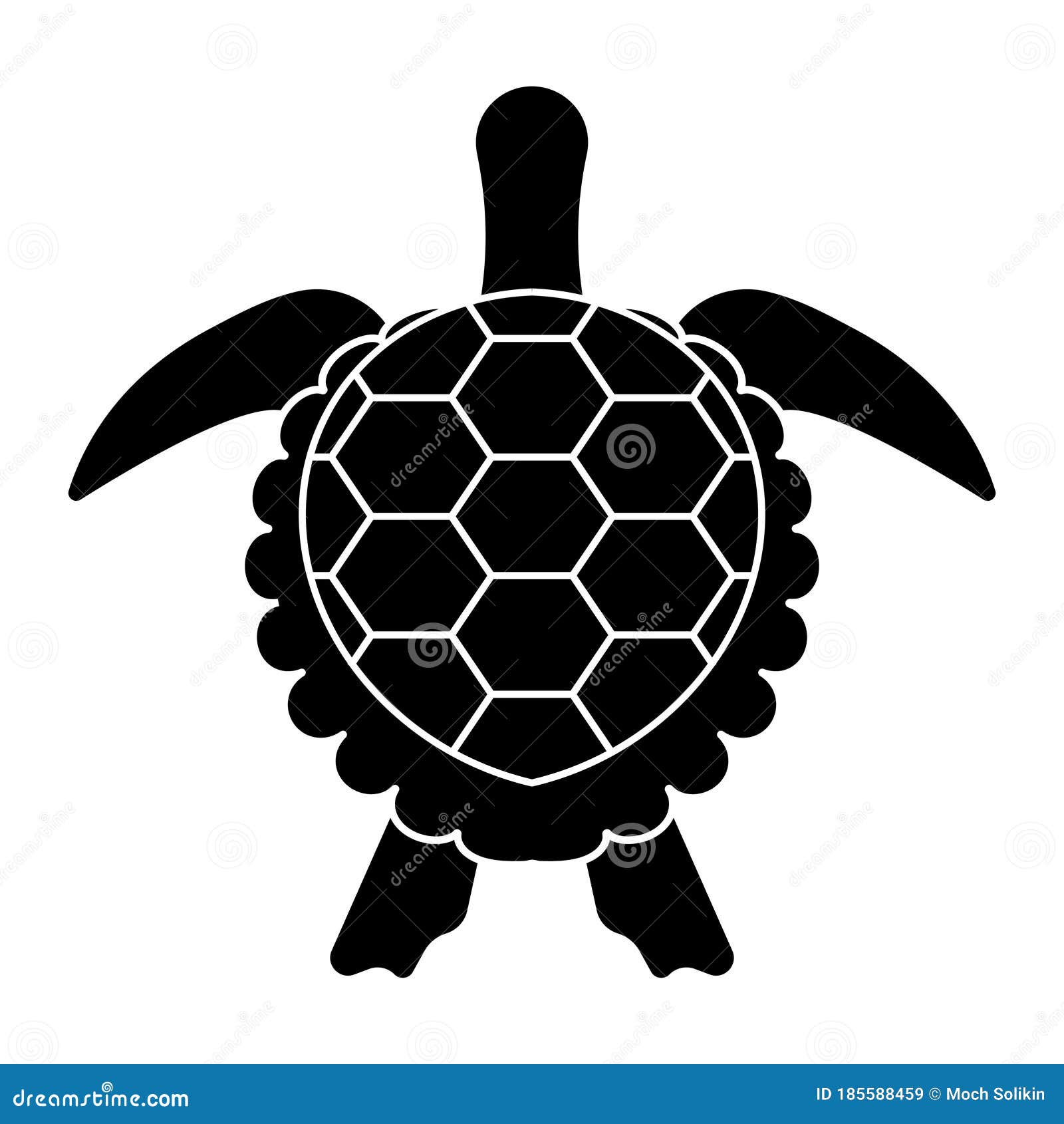 Sea Turtle Or Marine Turtle Top View Flat Icon For Apps And Websites ...