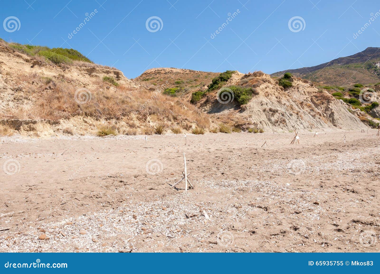 Sea Turtle Nesting Site on Zakynthos Stock Image - Image of ...