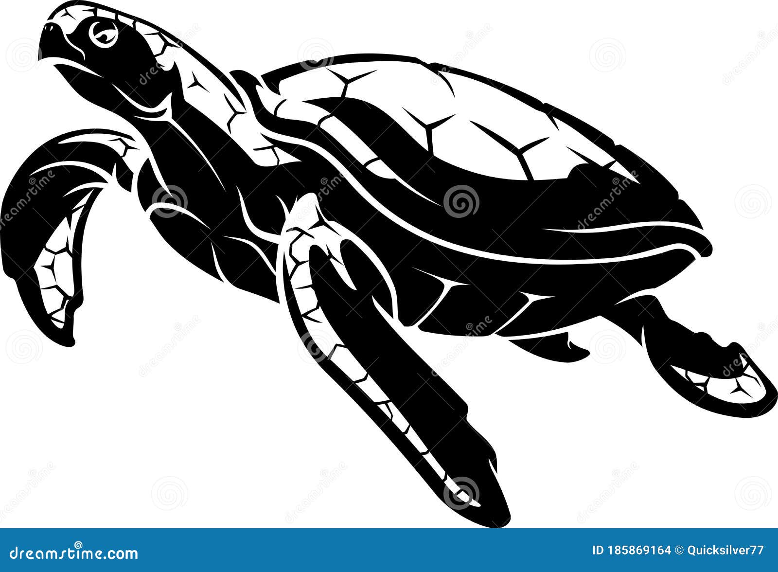 Sea Turtle Shadow, Side View Stock Vector - Illustration of ocean, logo ...