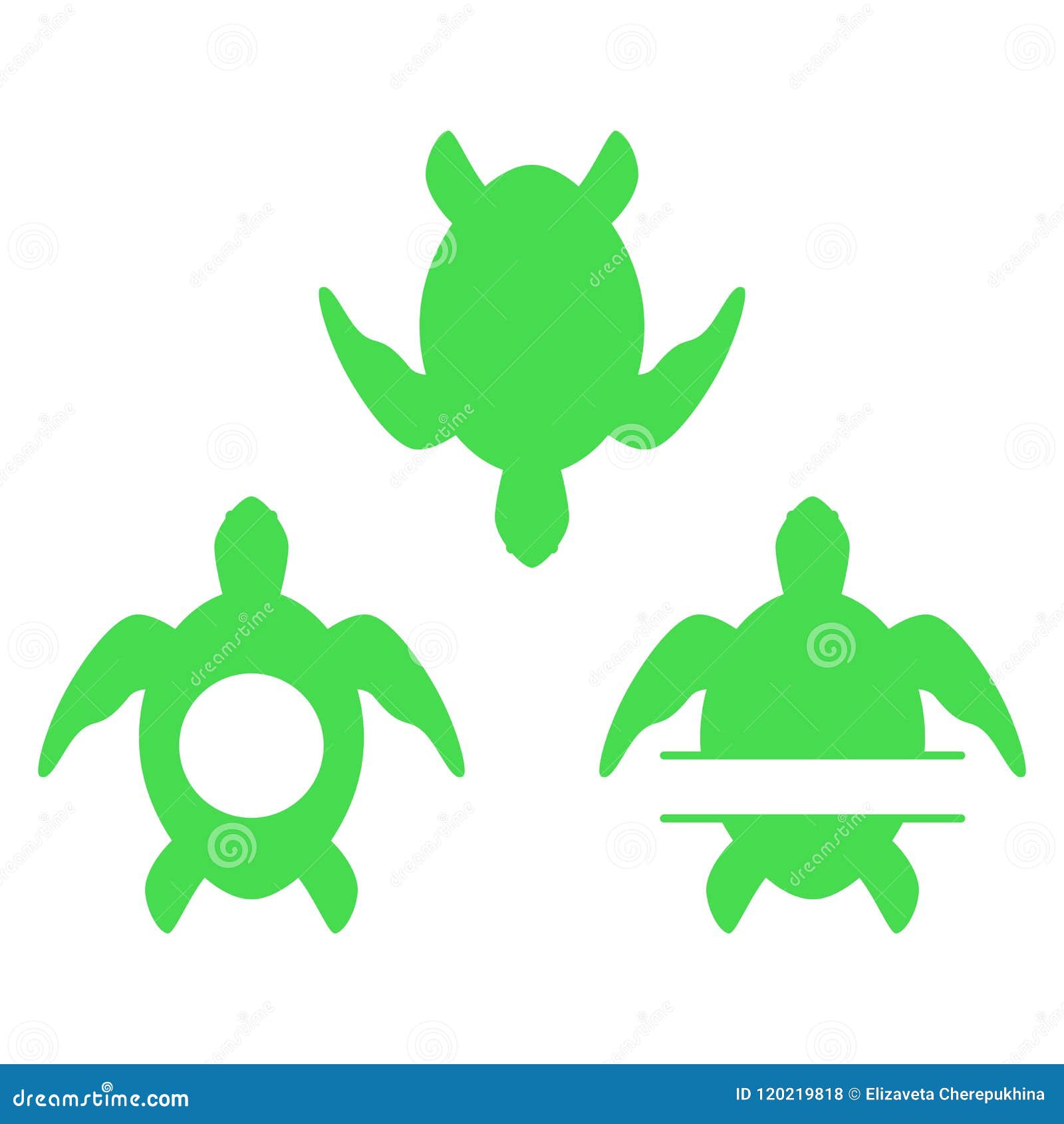 Sea Turtle. Turtle Silhouette. Vector Icons Isolated On White ...