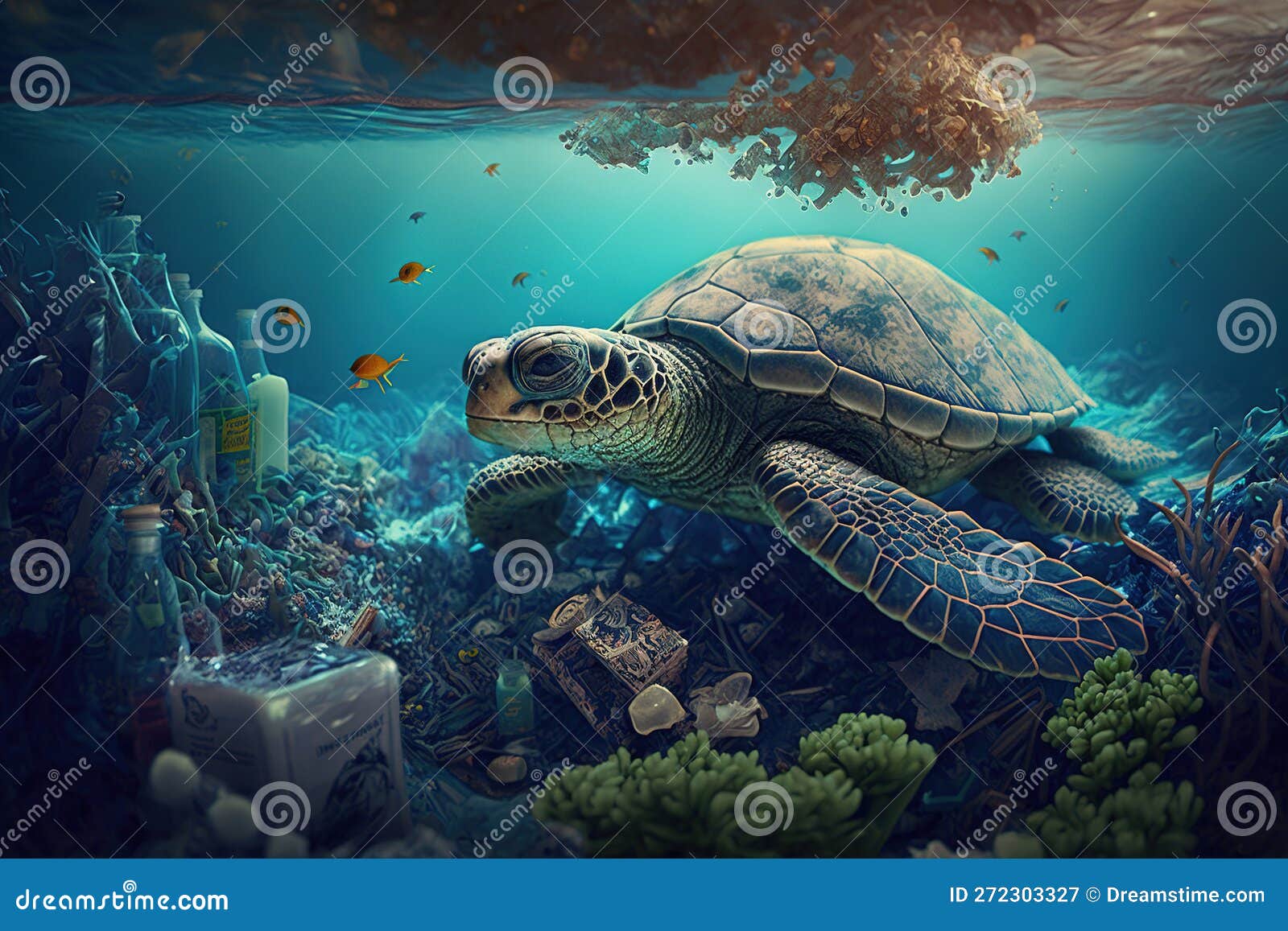 Turtle Trapped In Fishing Net. Turtle Stuck In A Fishing Net ...