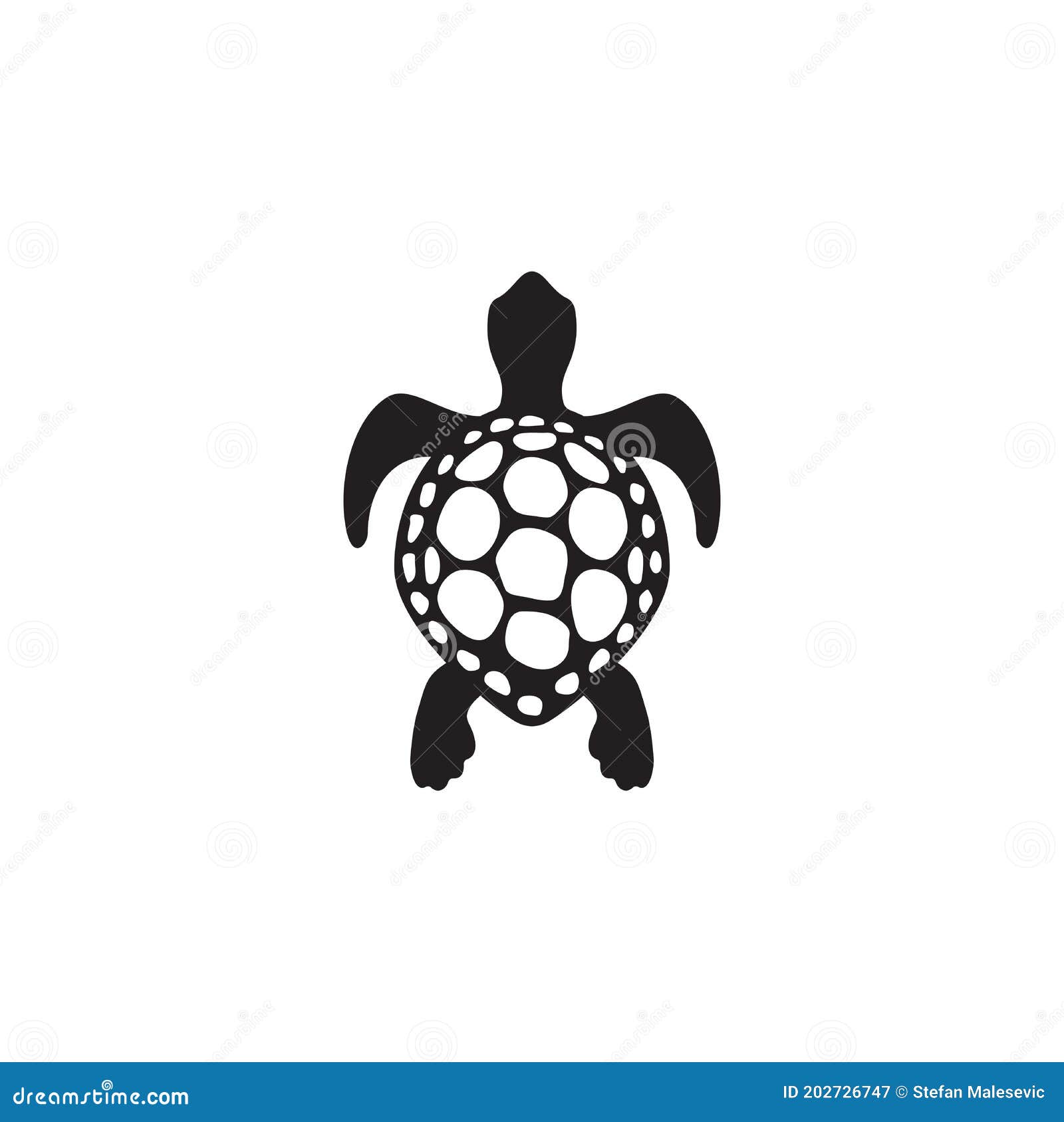 Sea turtle stock vector. Illustration of graphic, silhouette - 202726747