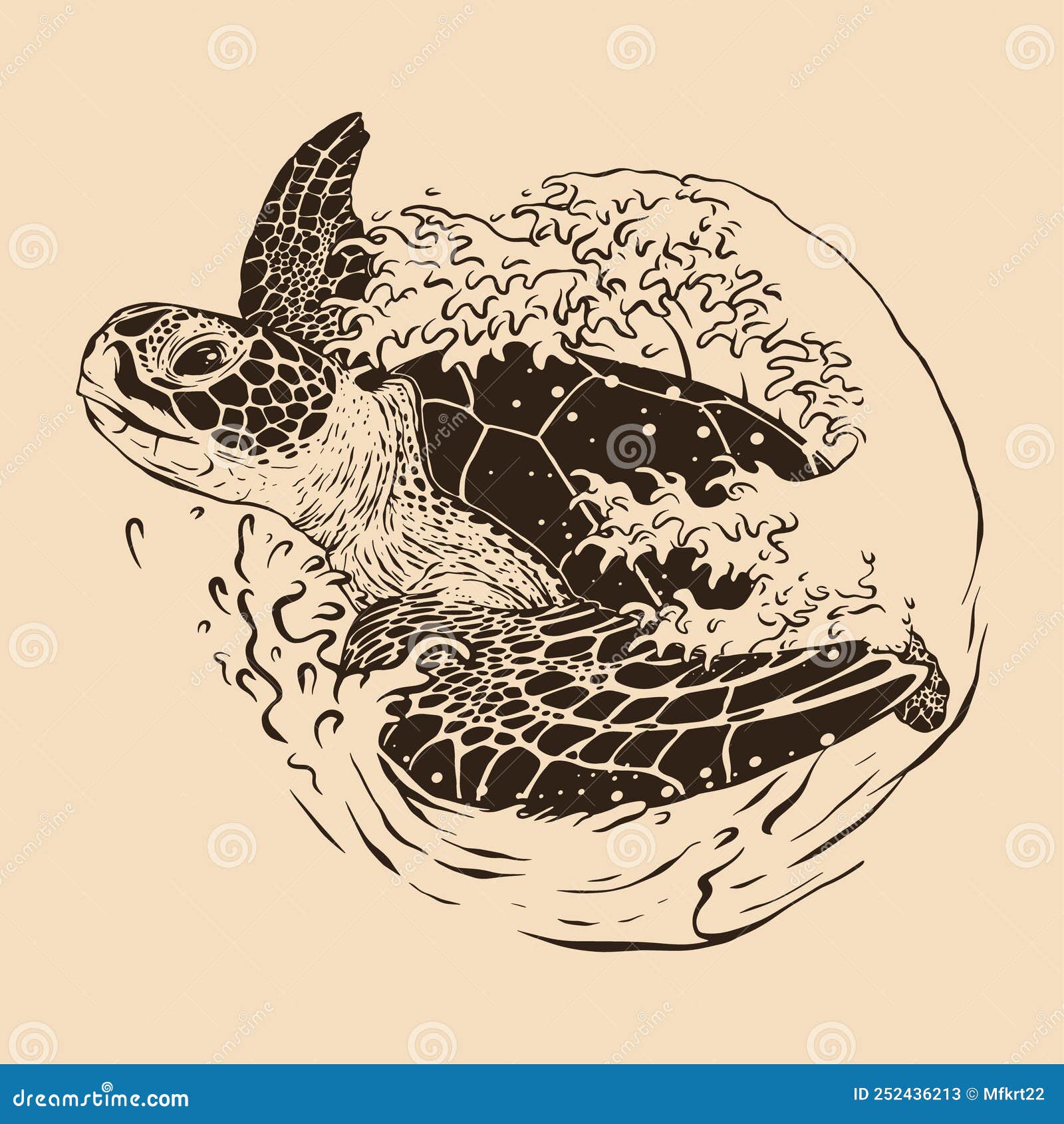 Sea Waves Sketch. Storm Wave, Vintage Tide And Ocean Beach Storms Hand ...