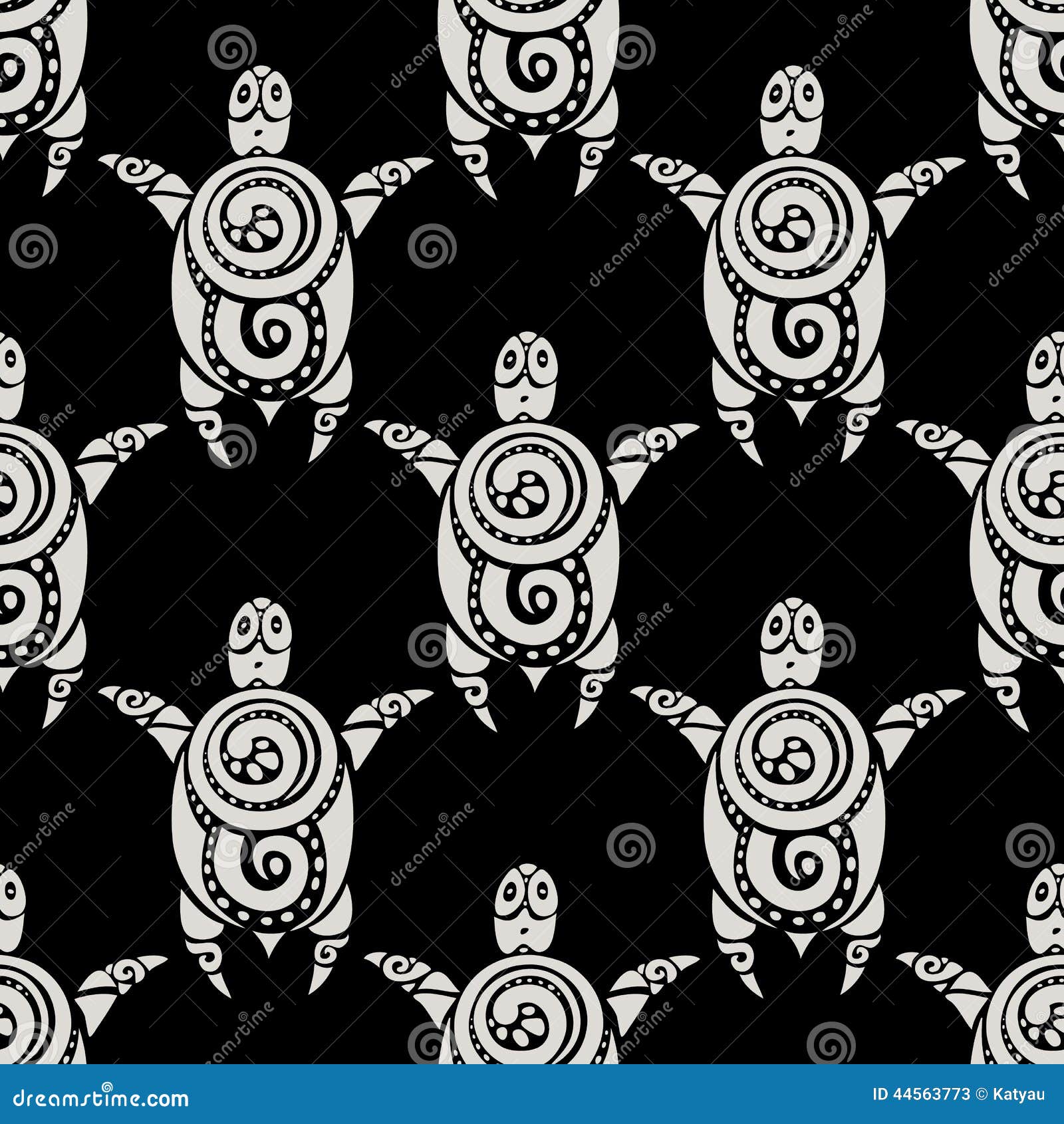 Sea Turtles. Seamless Vector Pattern. Stock Vector - Illustration of ...