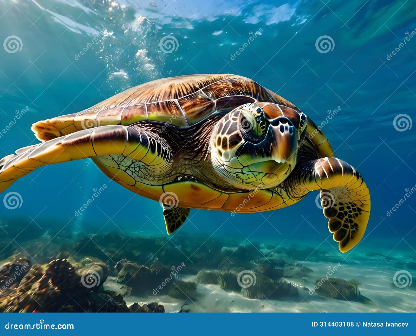 Sea Turtles Swims Underwater Underwater Sea Turtles Sea Turtles ...