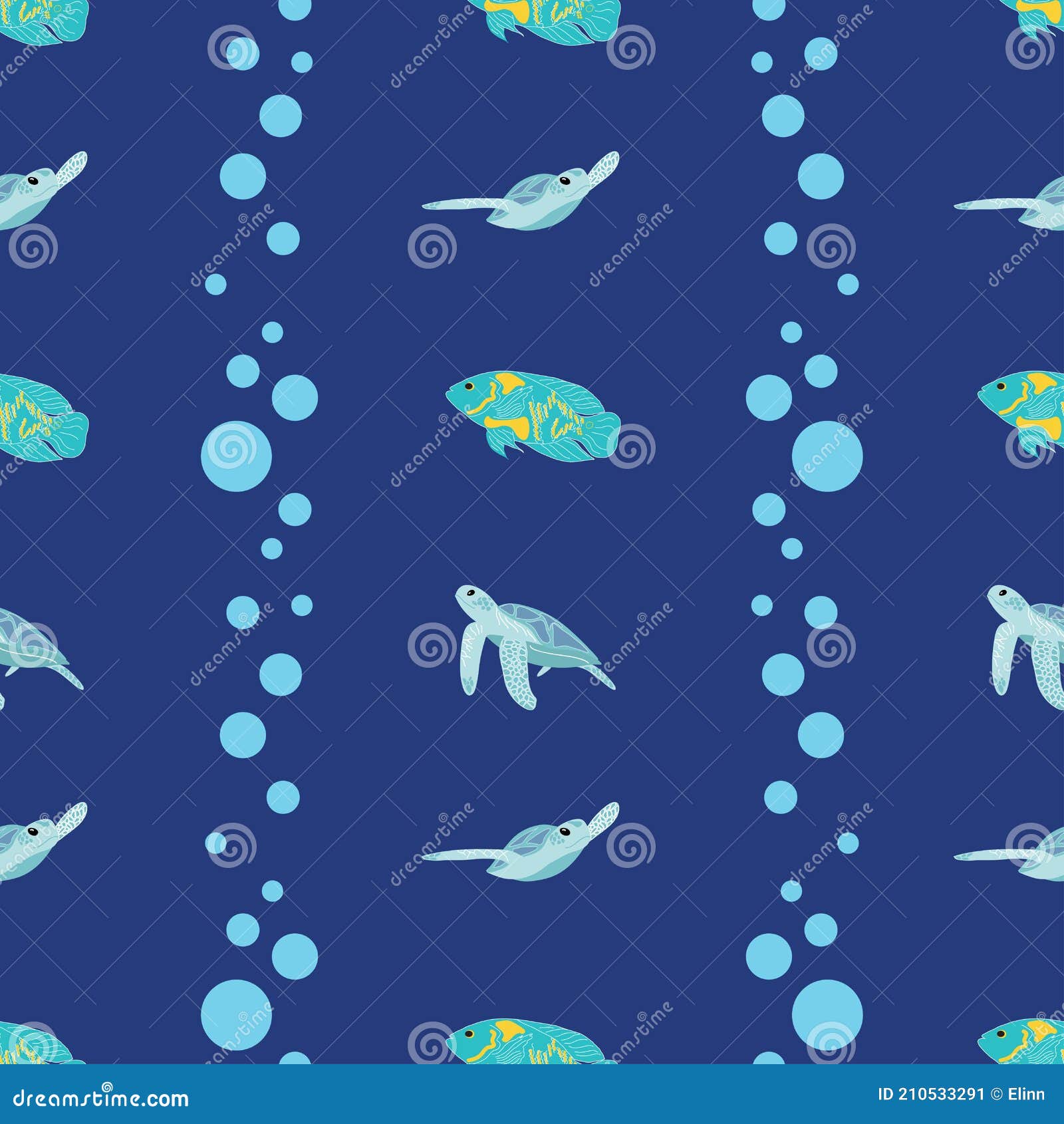 Sea Turtles Vector Repeat Pattern-14 Stock Vector - Illustration of ...