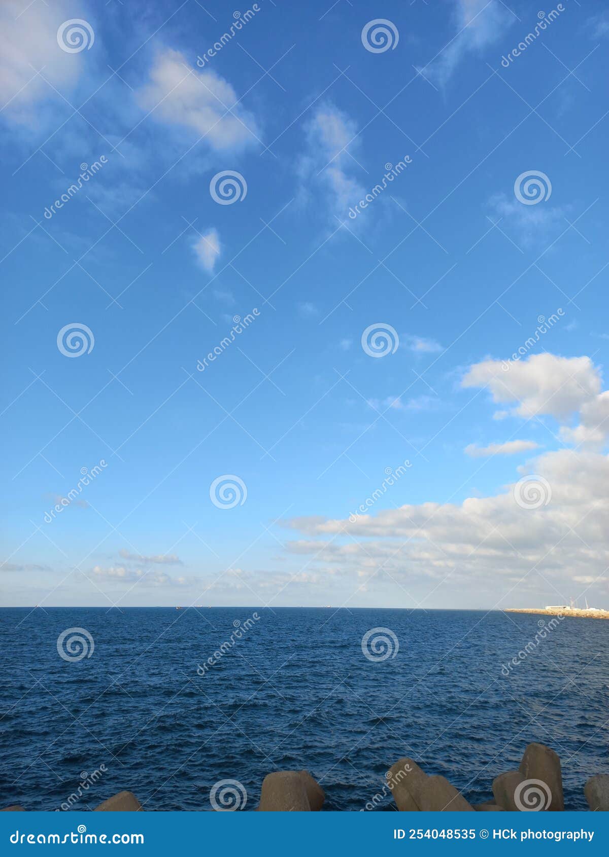 Sea Under a Blue Sky with Clouds Stock Image - Image of vacation, cloud ...