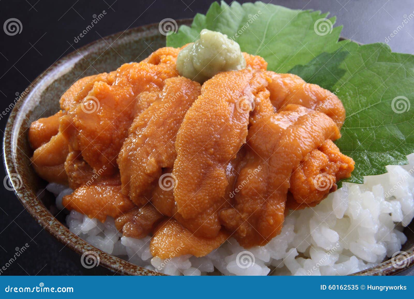 Sea urchin rice bowl stock image. Image of asia, grain - 60162535