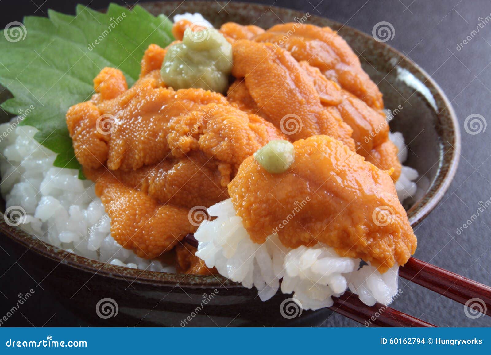 Sea urchin rice bowl stock photo. Image of delicious - 60162794