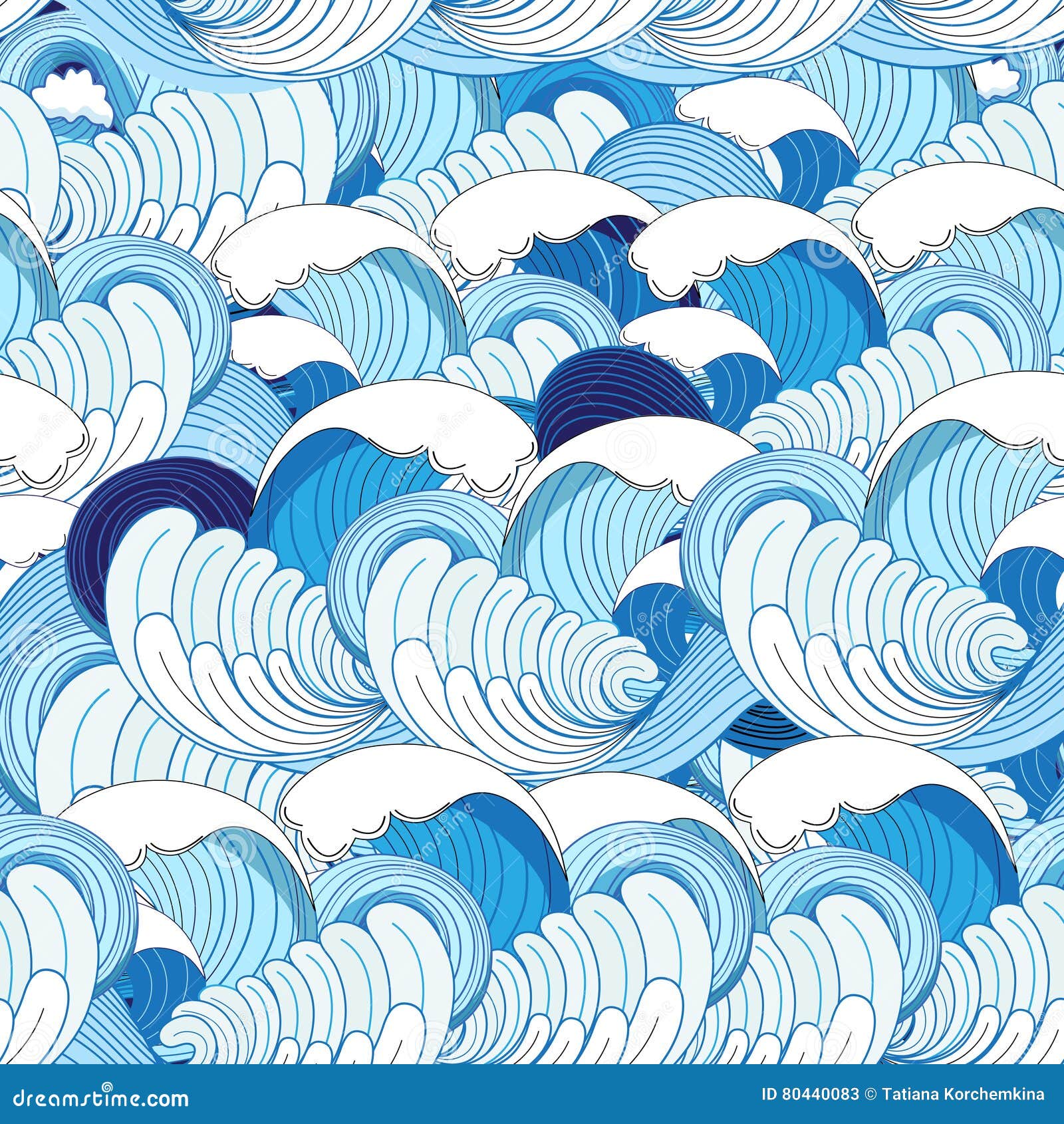 Sea vector pattern stock vector. Illustration of vector - 80440083