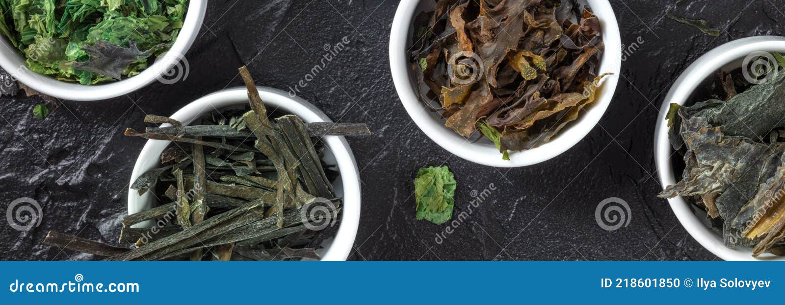 Sea Vegetables Panorama. Many Different Edible Algae Stock Photo ...