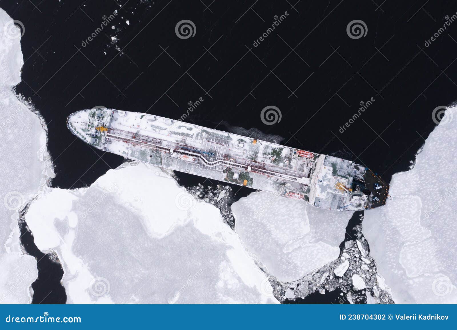 The Sea Vessel is among the Ice. Stock Photo - Image of winter, white ...