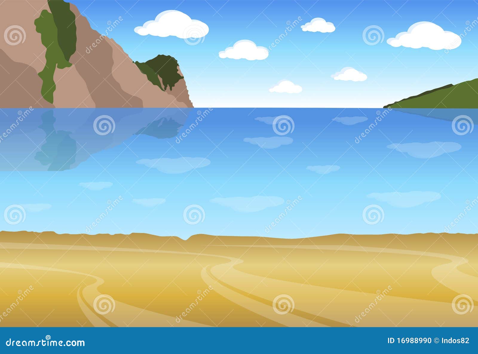 Sea view stock vector. Illustration of land, clean, cape - 16988990