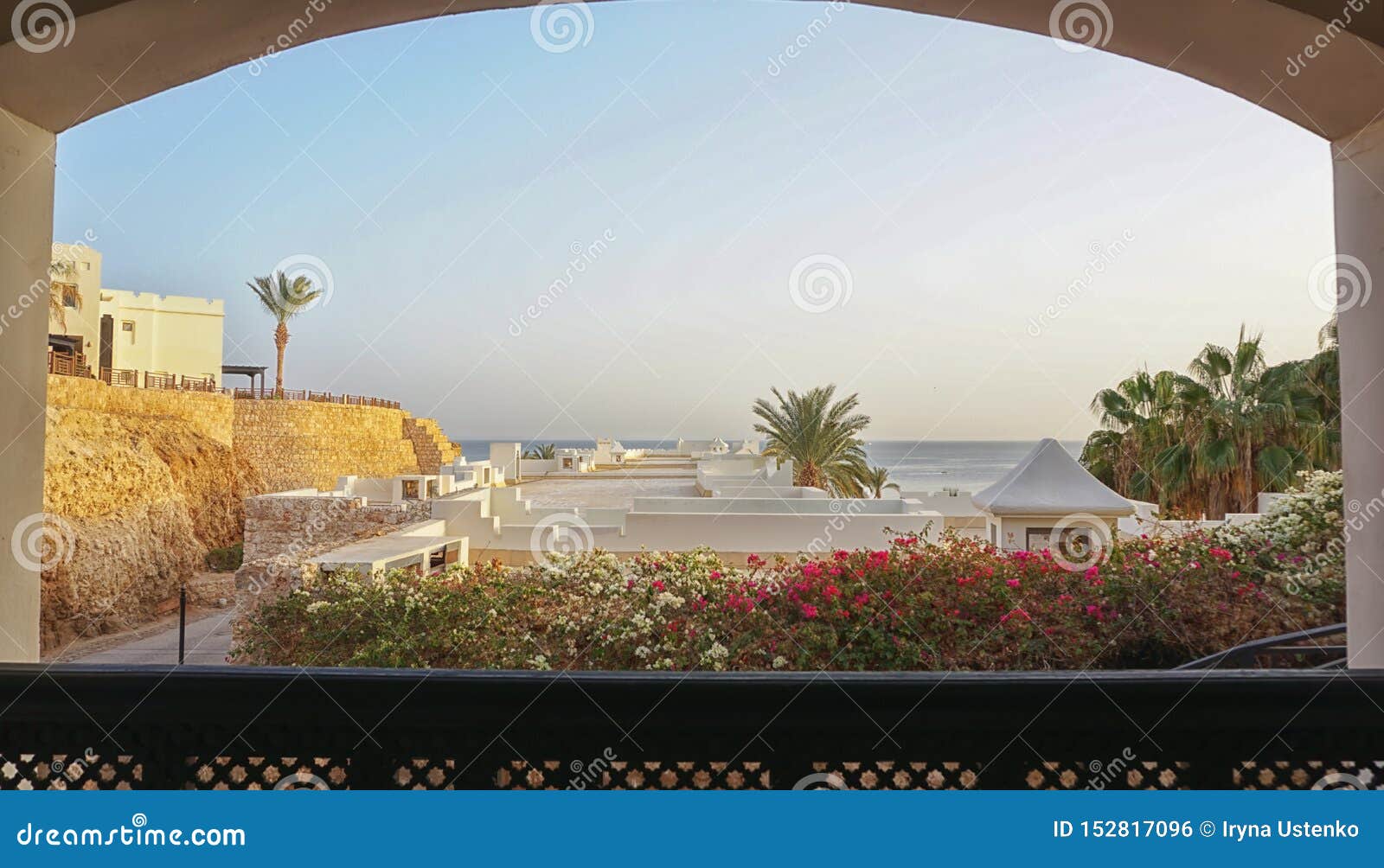 Sea View through the Arched Window . Red Sea. Sharm El Sheikh. Egypt ...