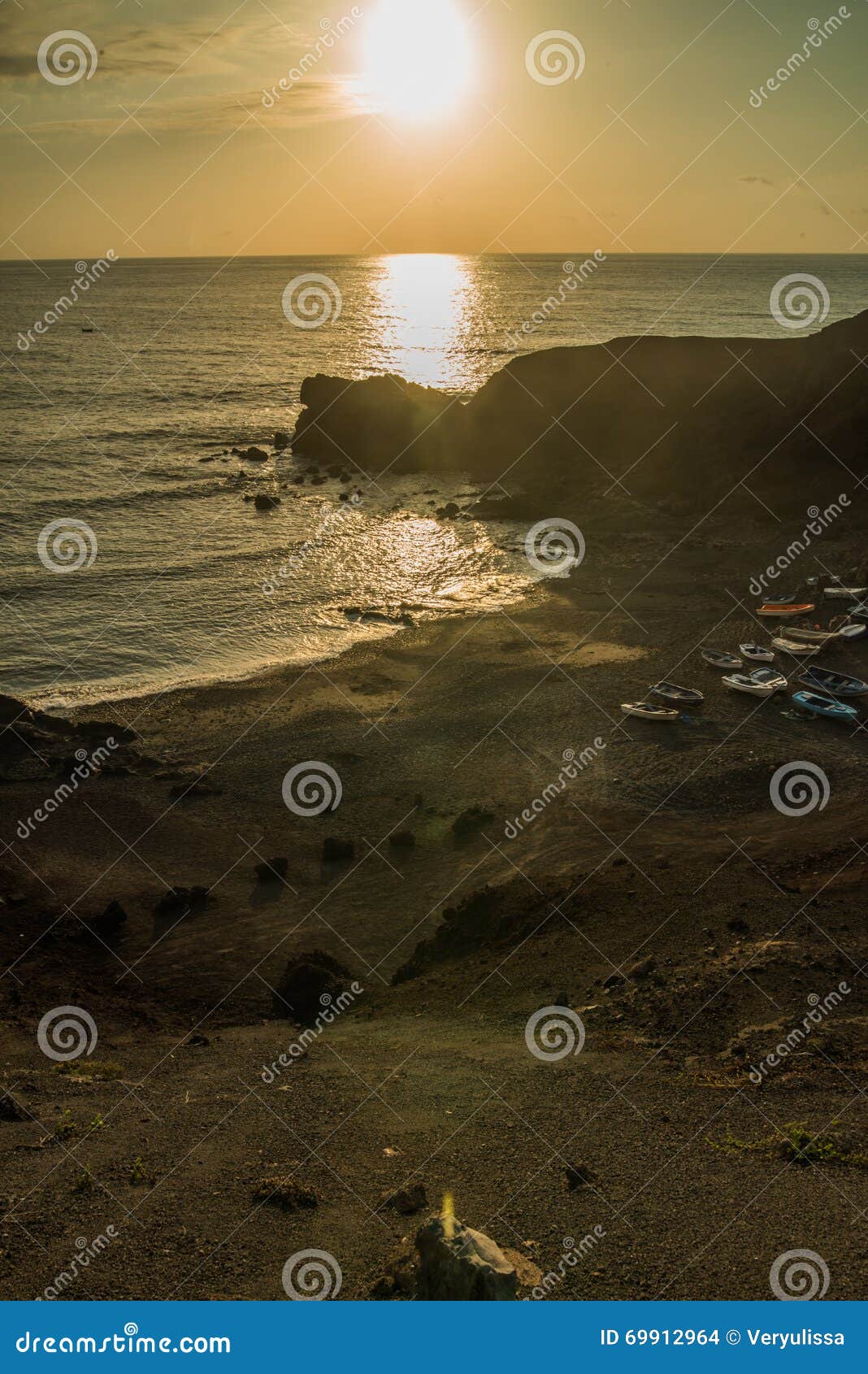 Sea View at Atlantic Coast in Sunset Stock Photo - Image of coastline ...