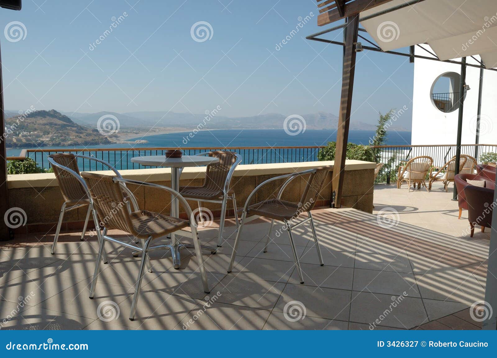Sea view bar stock image. Image of island, greece, ocean - 3426327